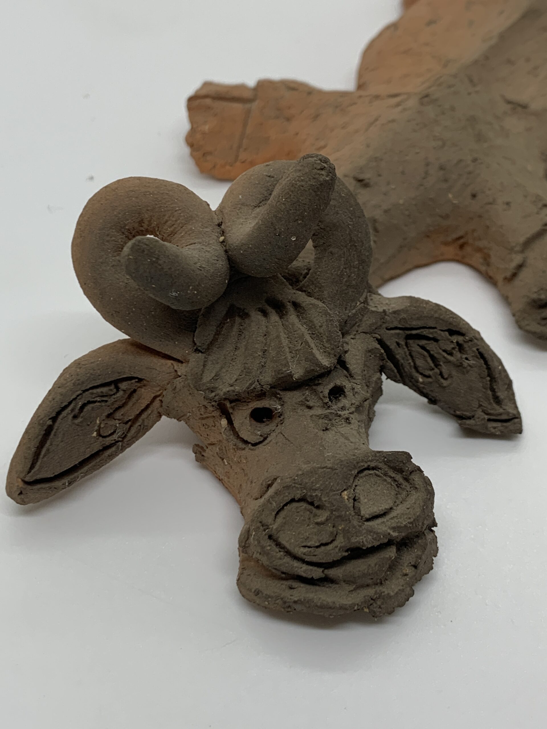 Robert Langley Hand Formed Australian Pottery Cow 17cm (incised ...