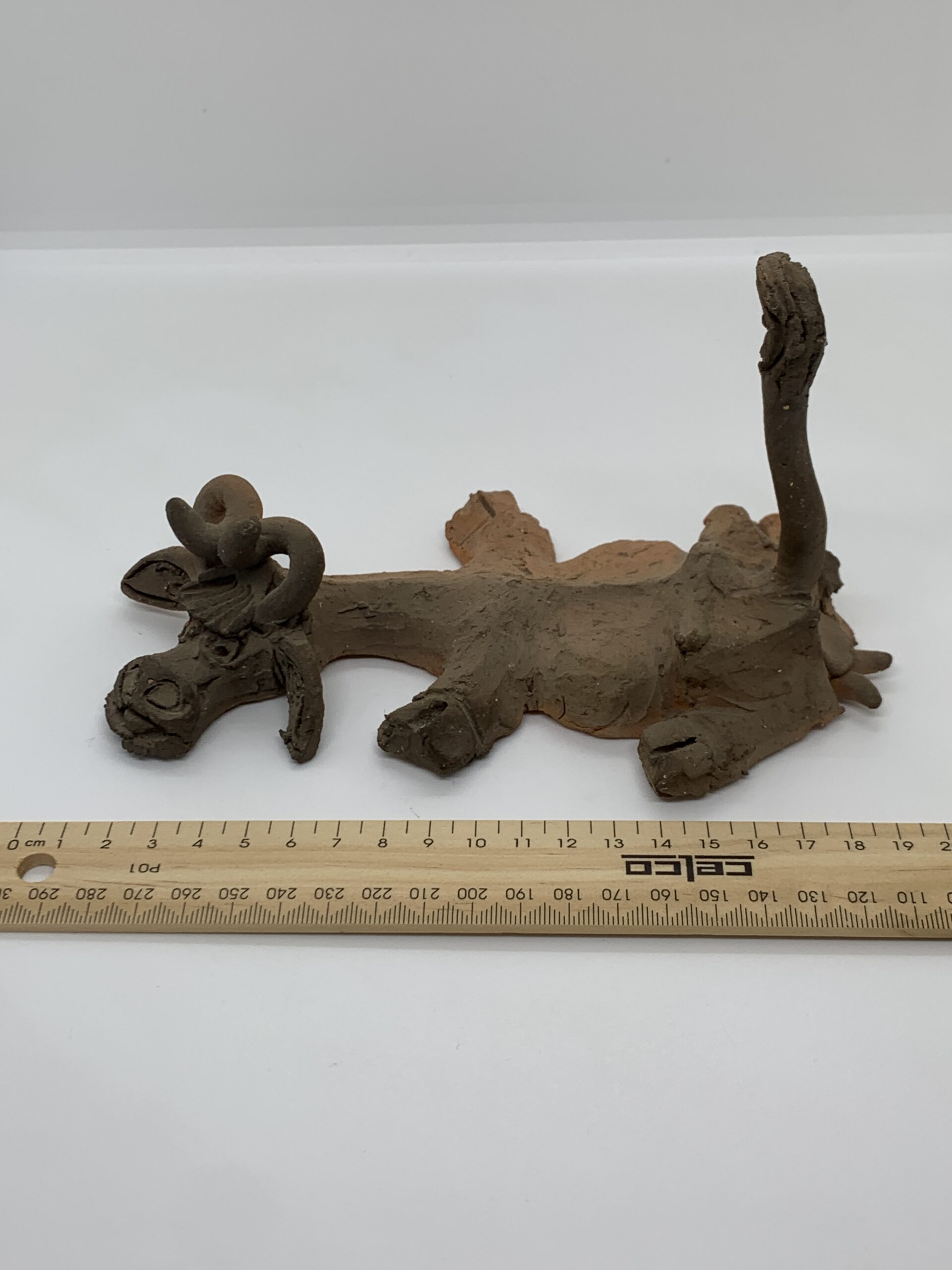 Robert Langley Hand Formed Australian Pottery Cow 17cm (incised ...