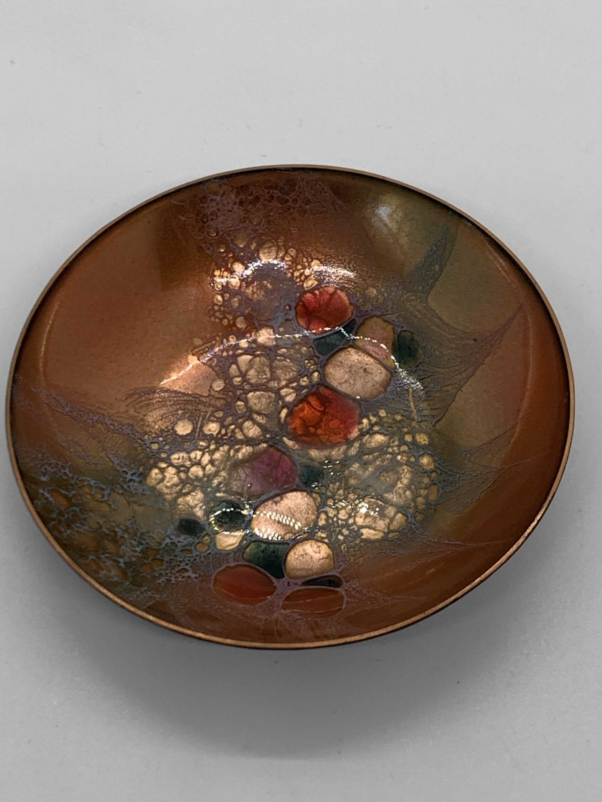 Mary Raymond (Sydney) Enamelled Copper 10cm Dish - Vintage Keepsakes