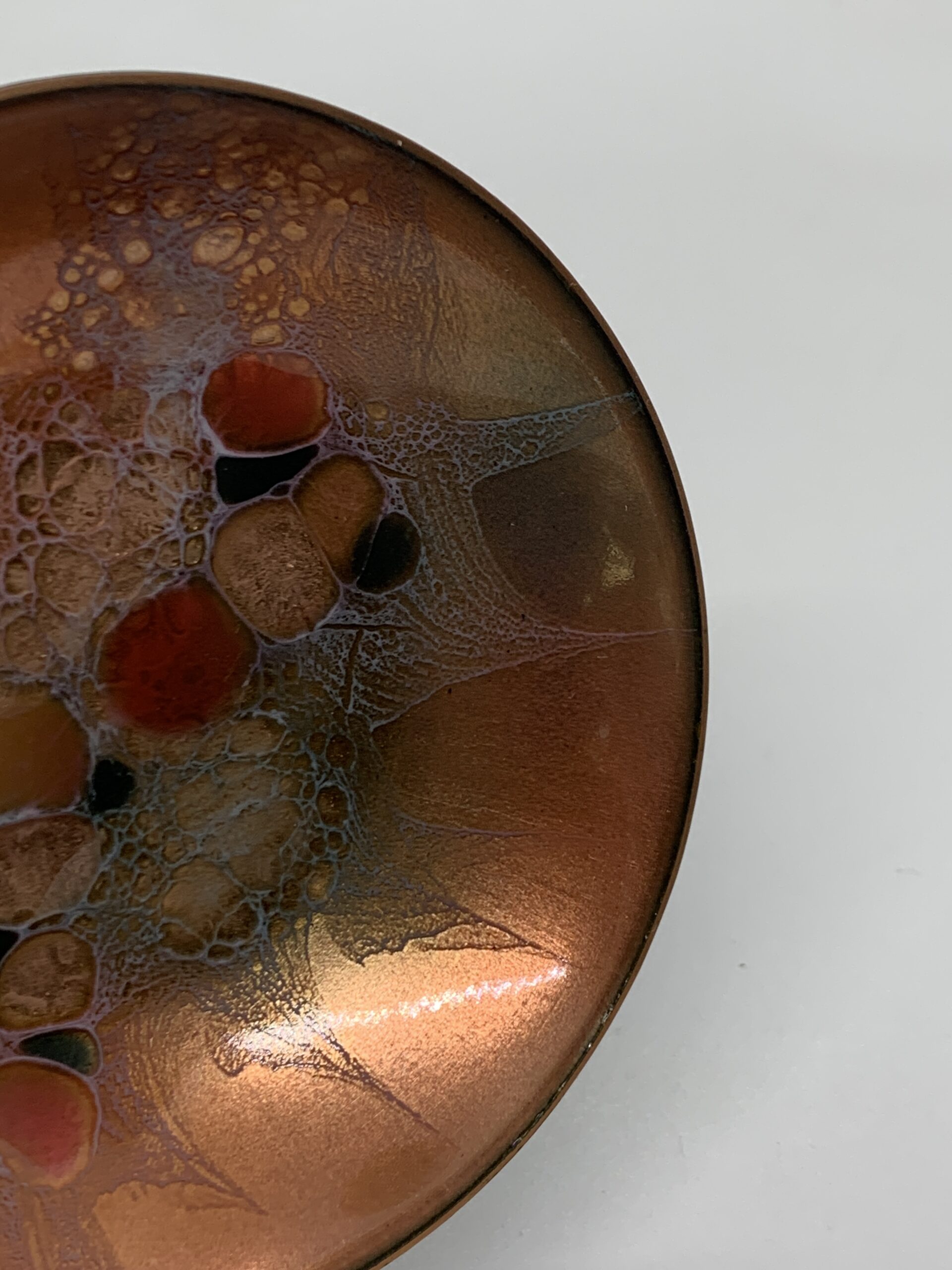 Mary Raymond (Sydney) Enamelled Copper 10cm Dish - Vintage Keepsakes