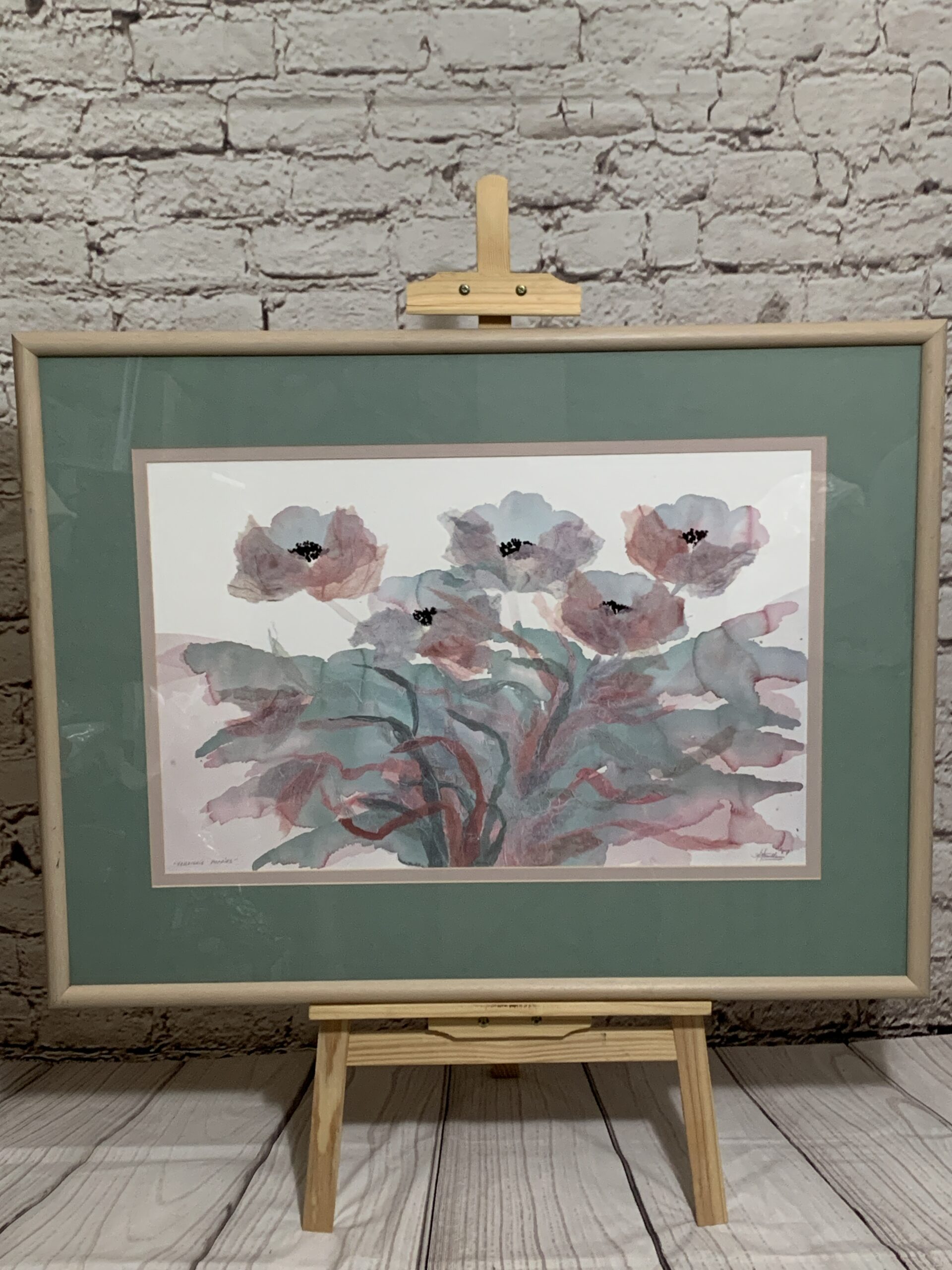 Vintage Henry Howells - Veridigris Poppies - 76x100cm - Vintage Keepsakes
