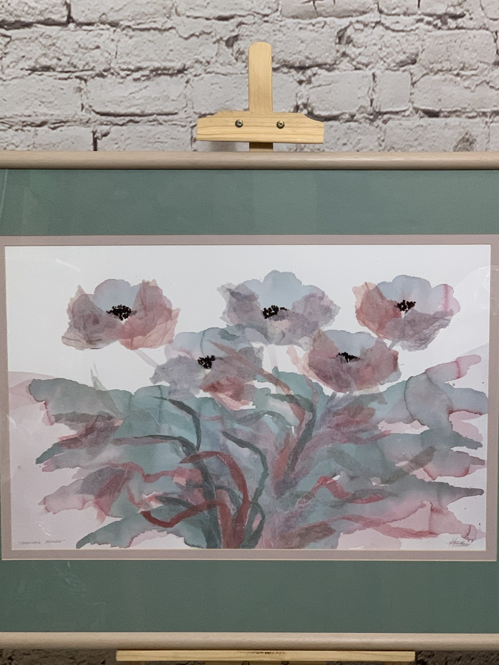Vintage Henry Howells - Veridigris Poppies - 76x100cm - Vintage Keepsakes