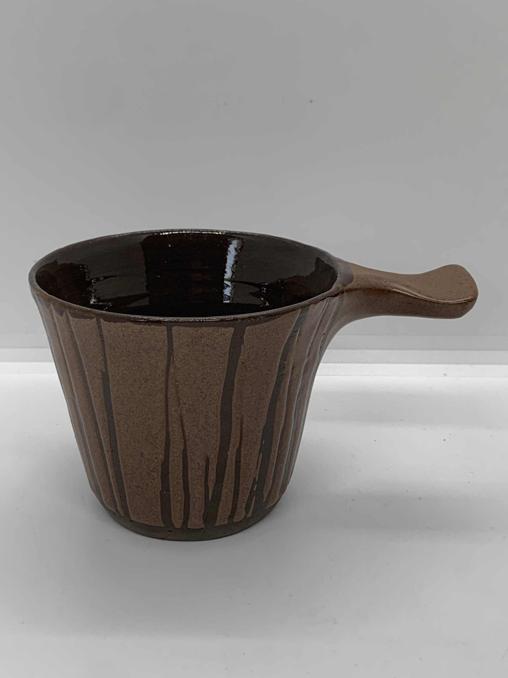 Set of Four Tall Dyson Aust Brown Pottery Ramekins - Vintage Keepsakes