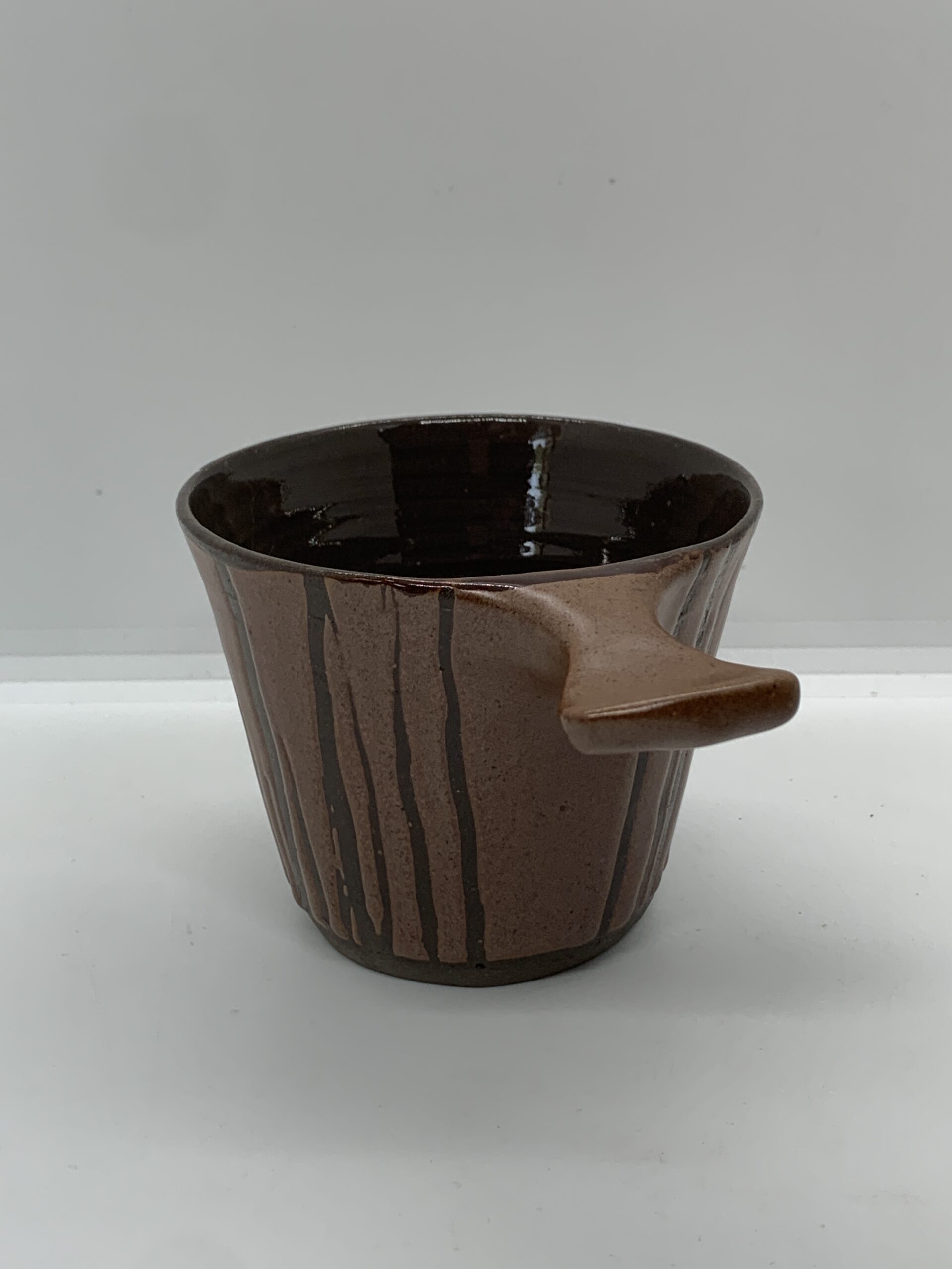 Set of Four Tall Dyson Aust Brown Pottery Ramekins - Vintage Keepsakes