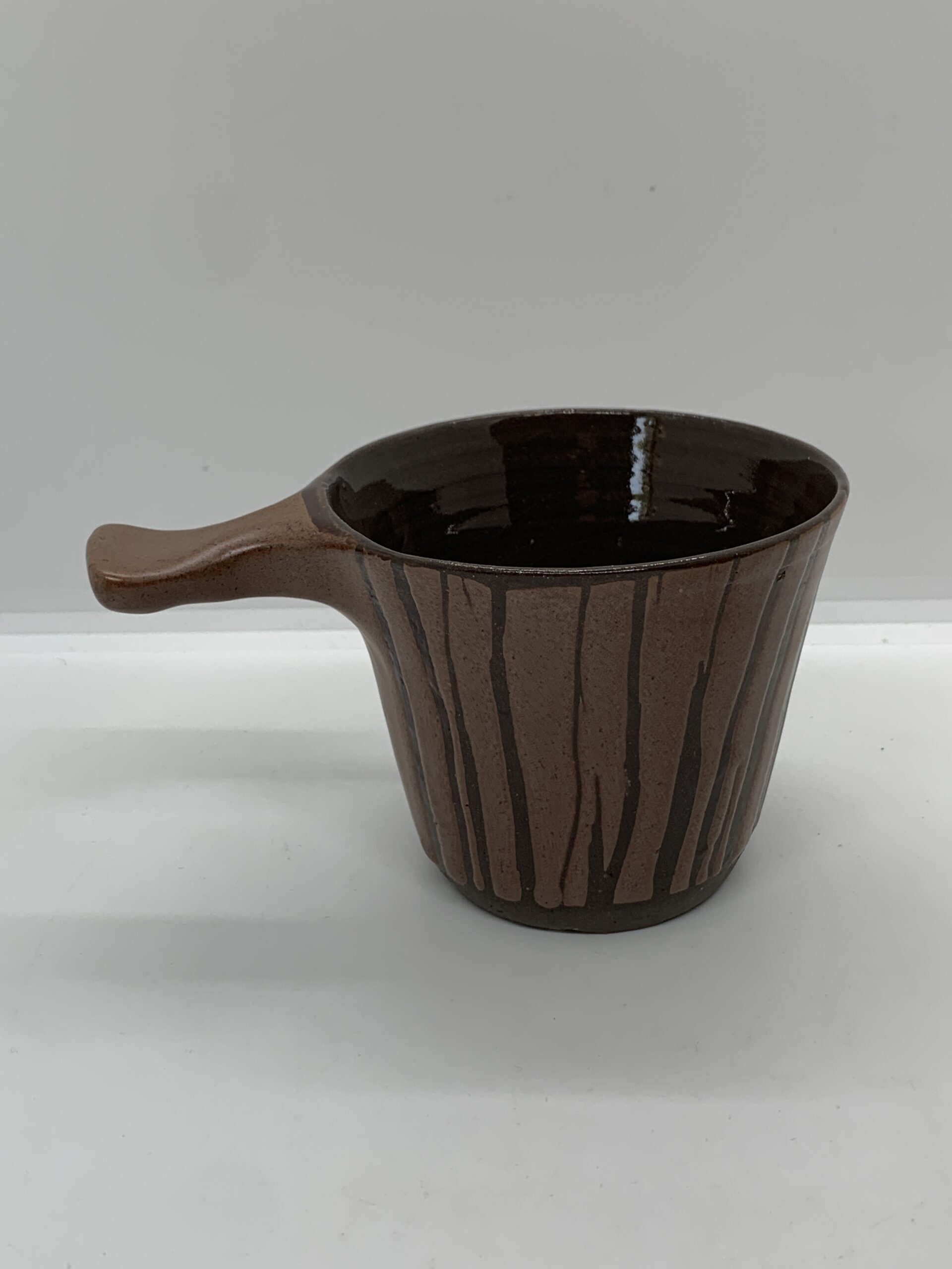 Set of Four Tall Dyson Aust Brown Pottery Ramekins - Vintage Keepsakes
