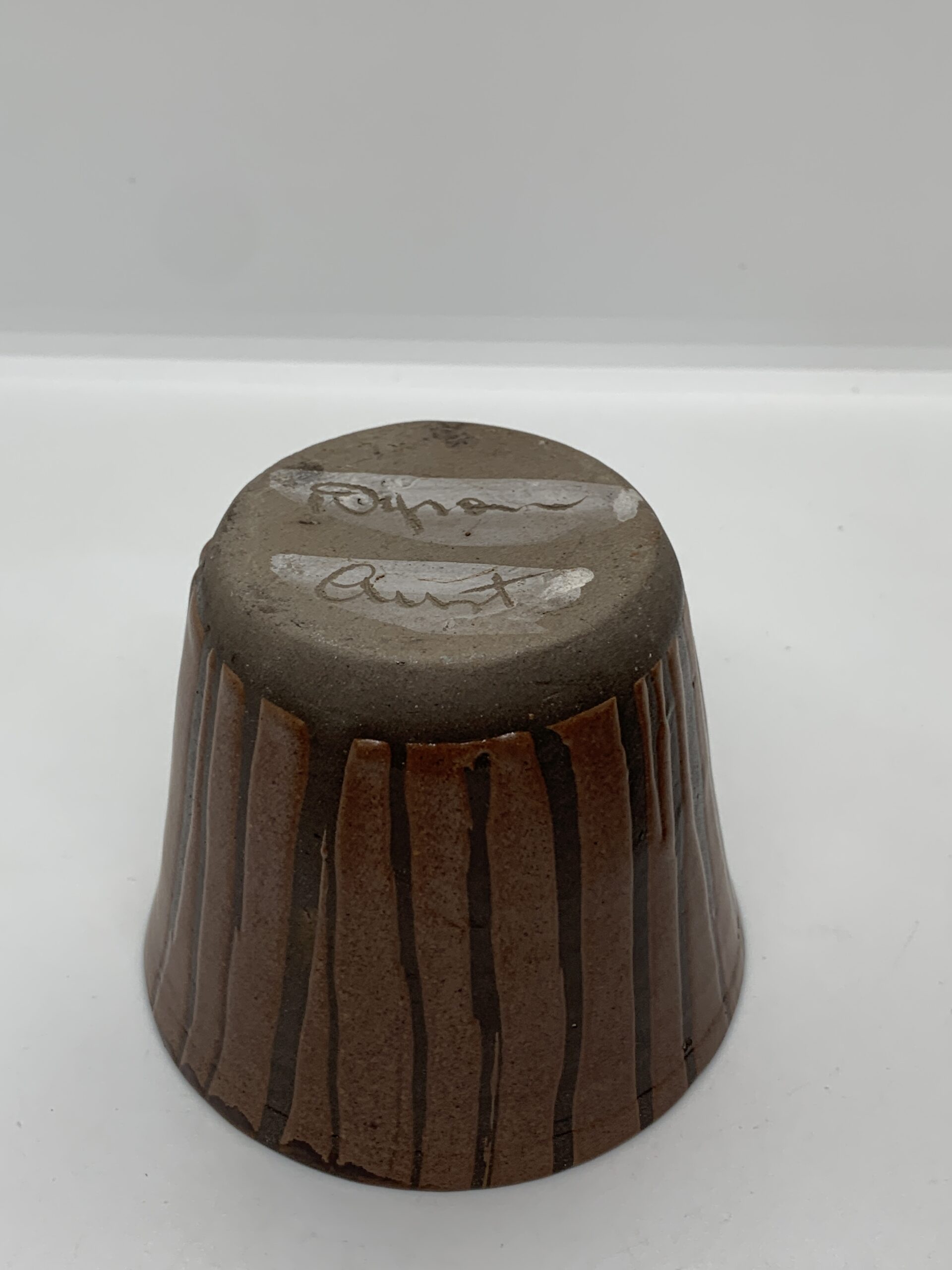 Set of Four Tall Dyson Aust Brown Pottery Ramekins - Vintage Keepsakes