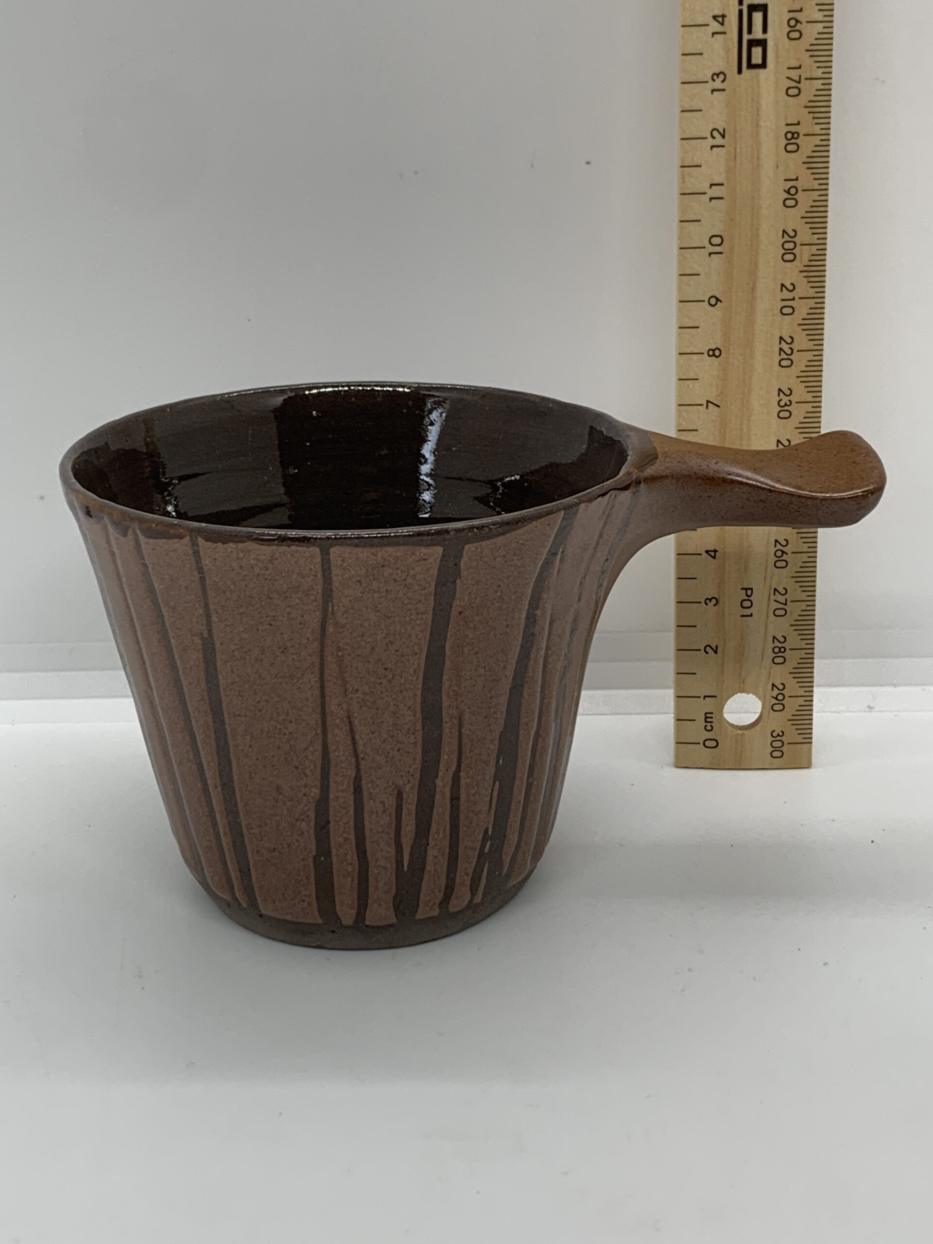 Set of Four Tall Dyson Aust Brown Pottery Ramekins - Vintage Keepsakes