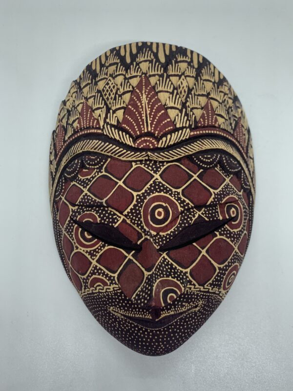 Batik Carved Wooden Face Mask 16cm - Vintage Keepsakes
