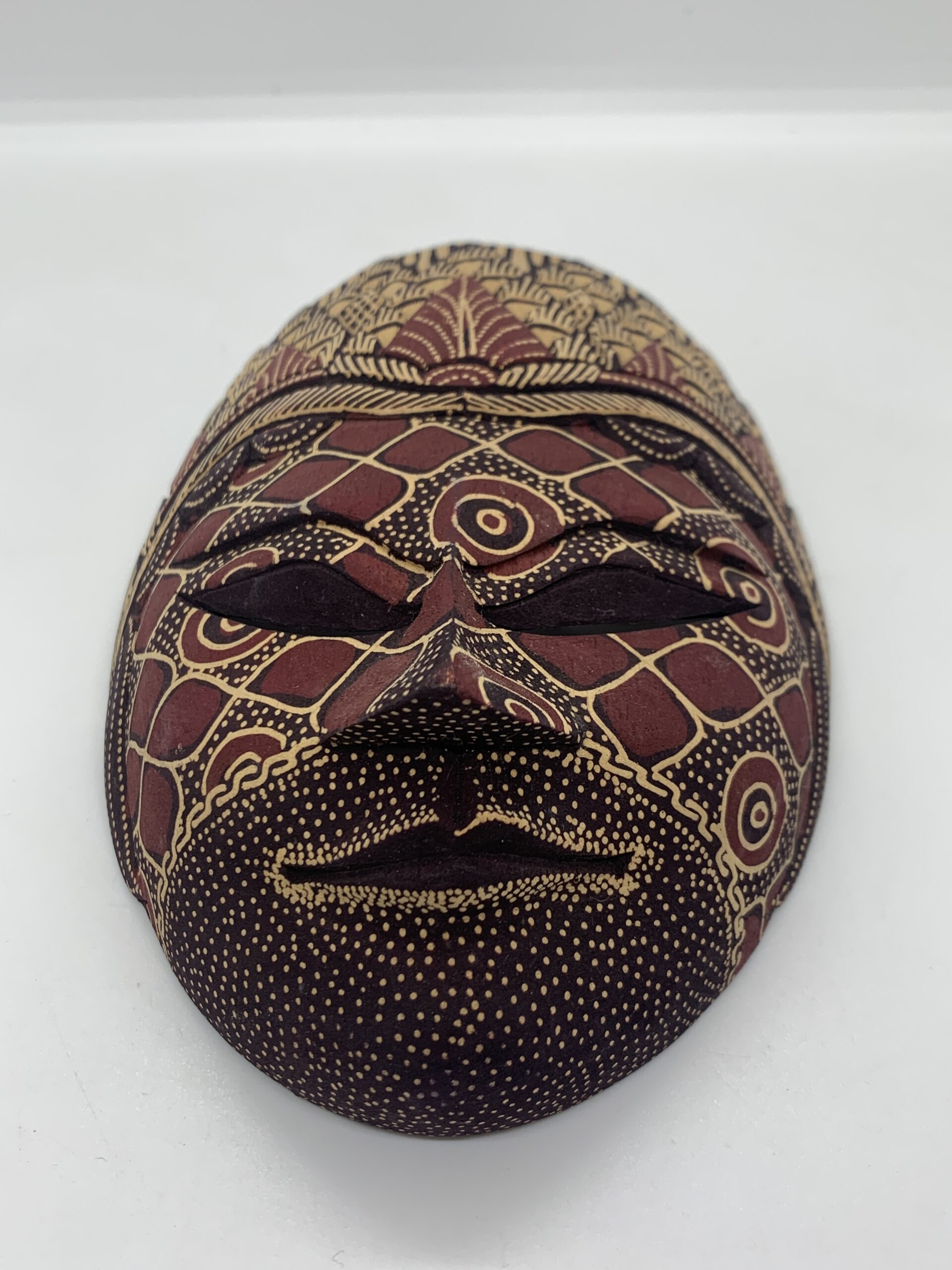 Batik Carved Wooden Face Mask 16cm - Vintage Keepsakes