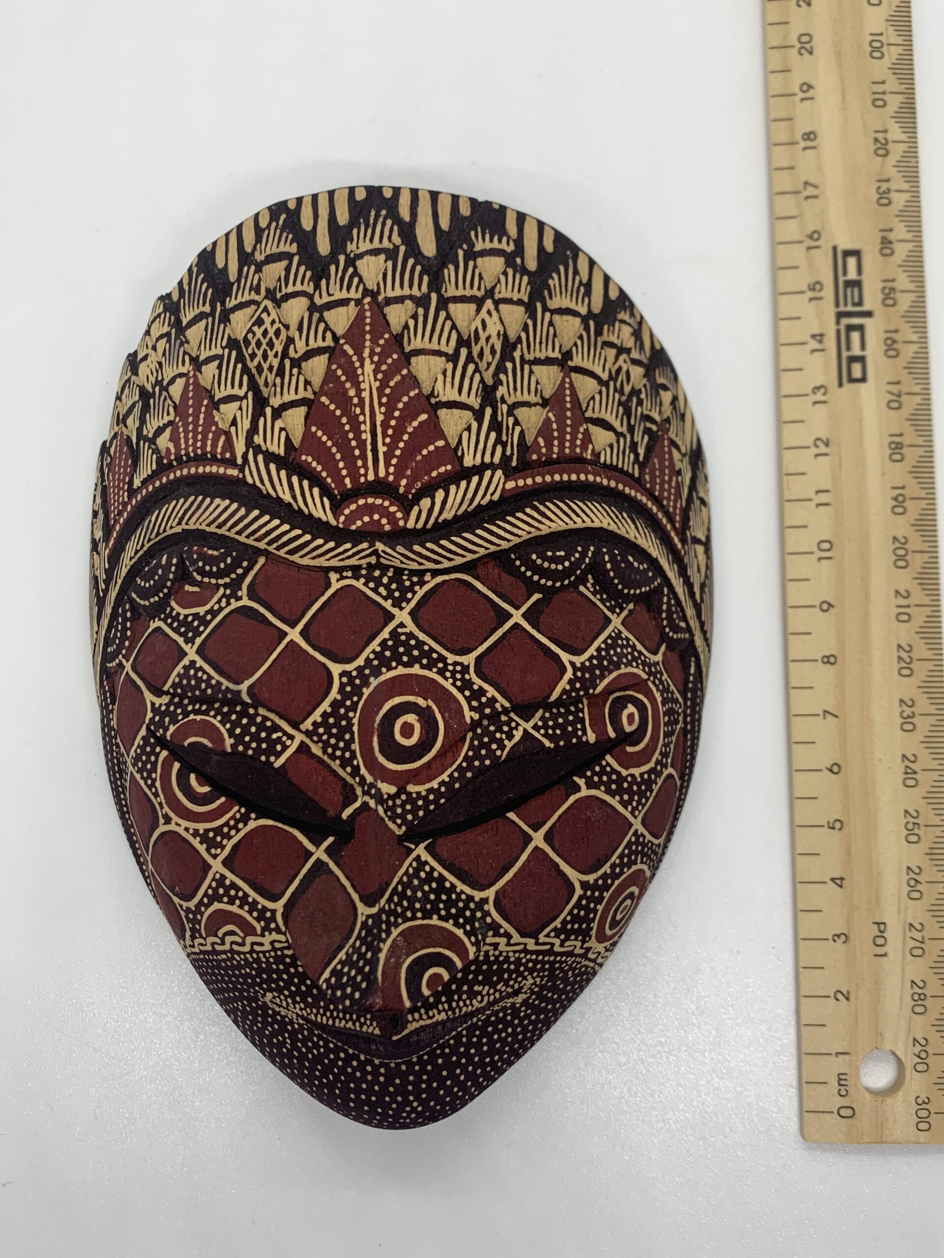Batik Carved Wooden Face Mask 16cm - Vintage Keepsakes