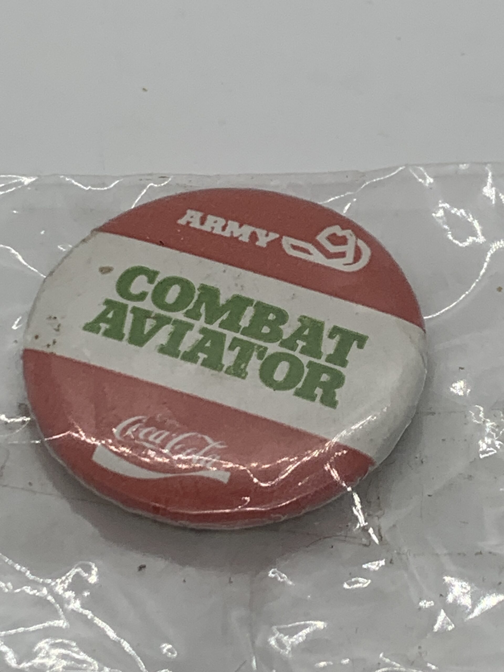 Coca Cola Combat Aviator 4cm Round Badge - Vintage Keepsakes