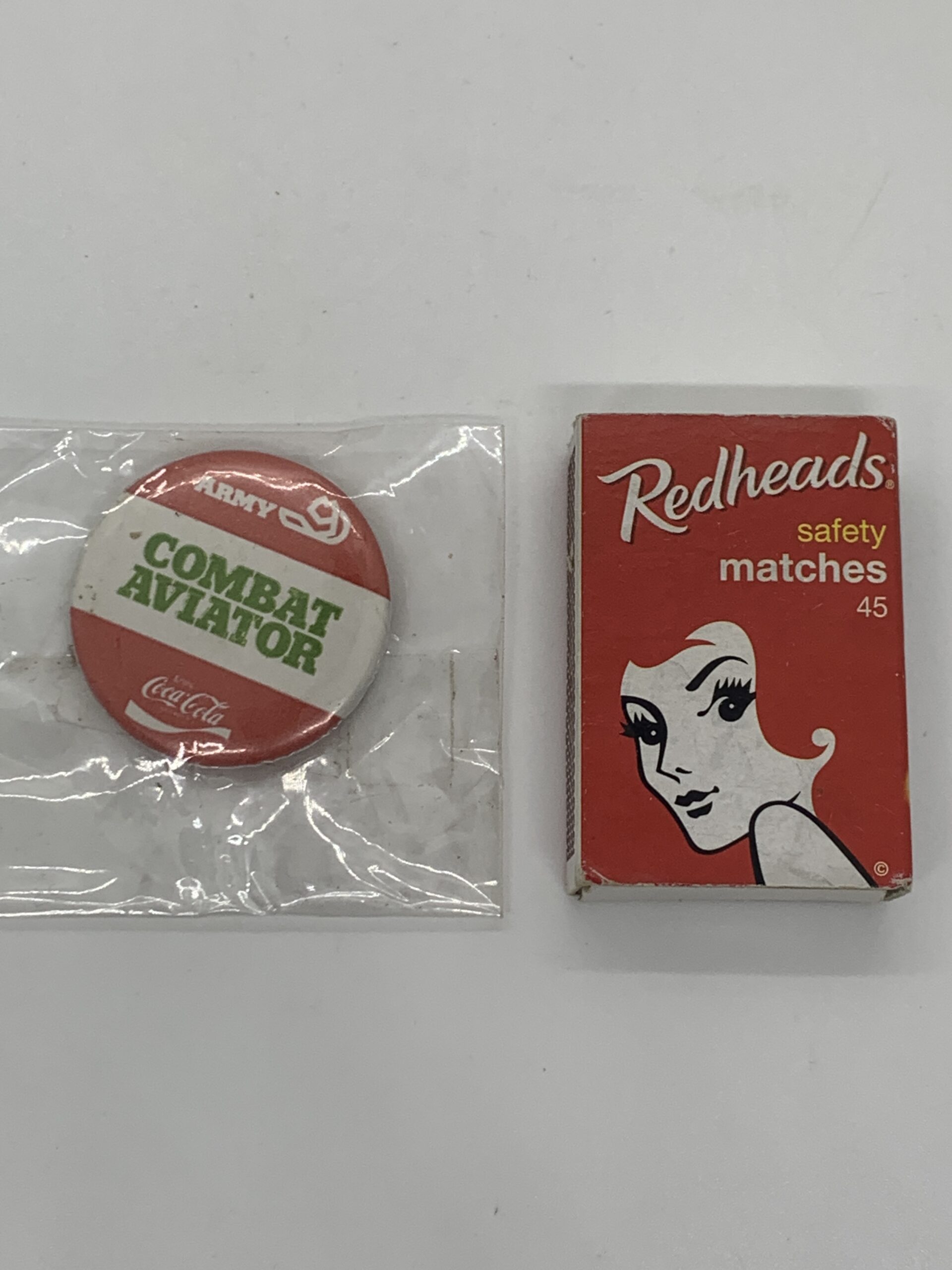 Coca Cola Combat Aviator 4cm Round Badge - Vintage Keepsakes