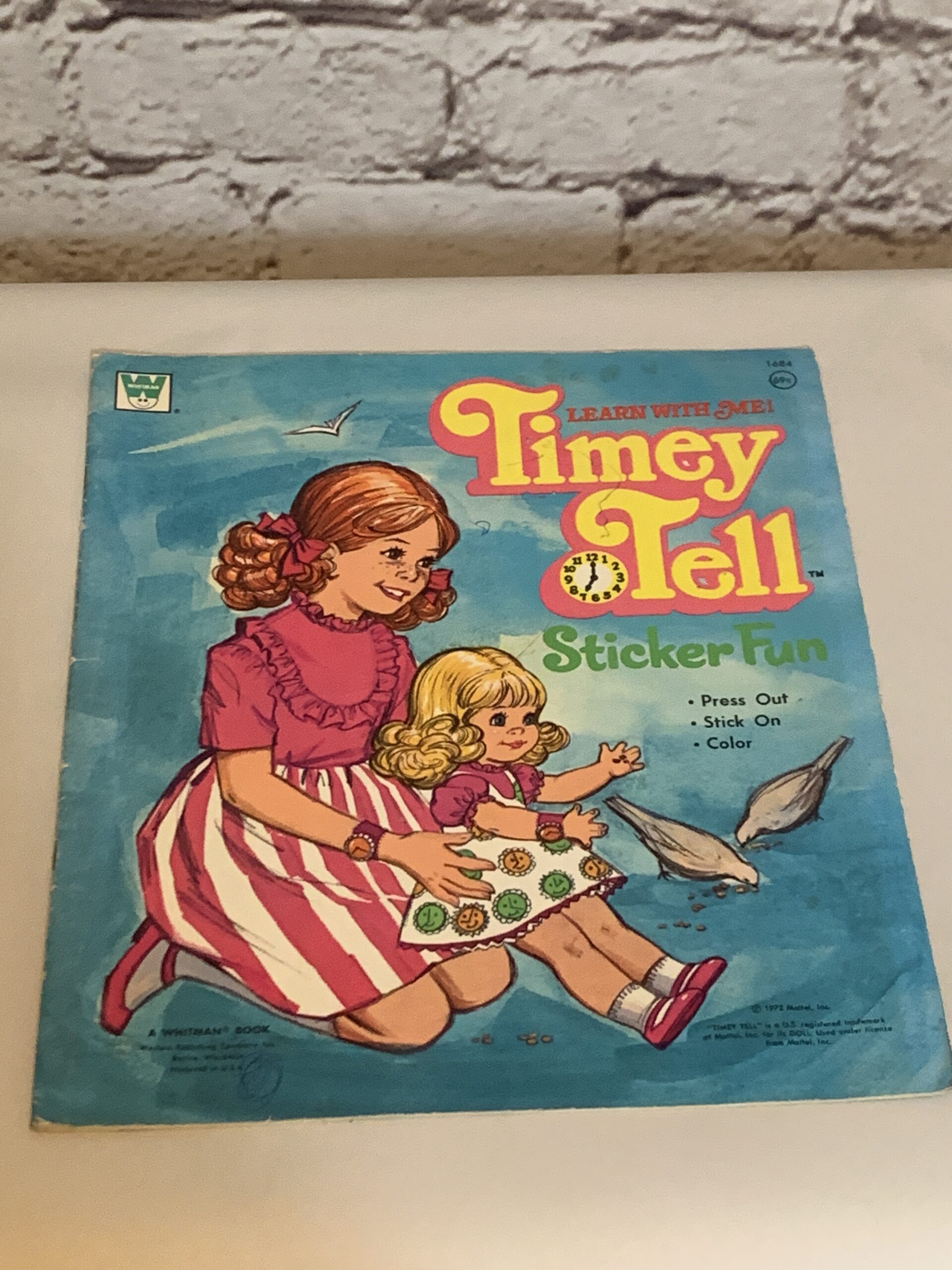 Whitman Learn with Me Timey Tell Sticker Fun Book (AF) 1972 30x26cm ...