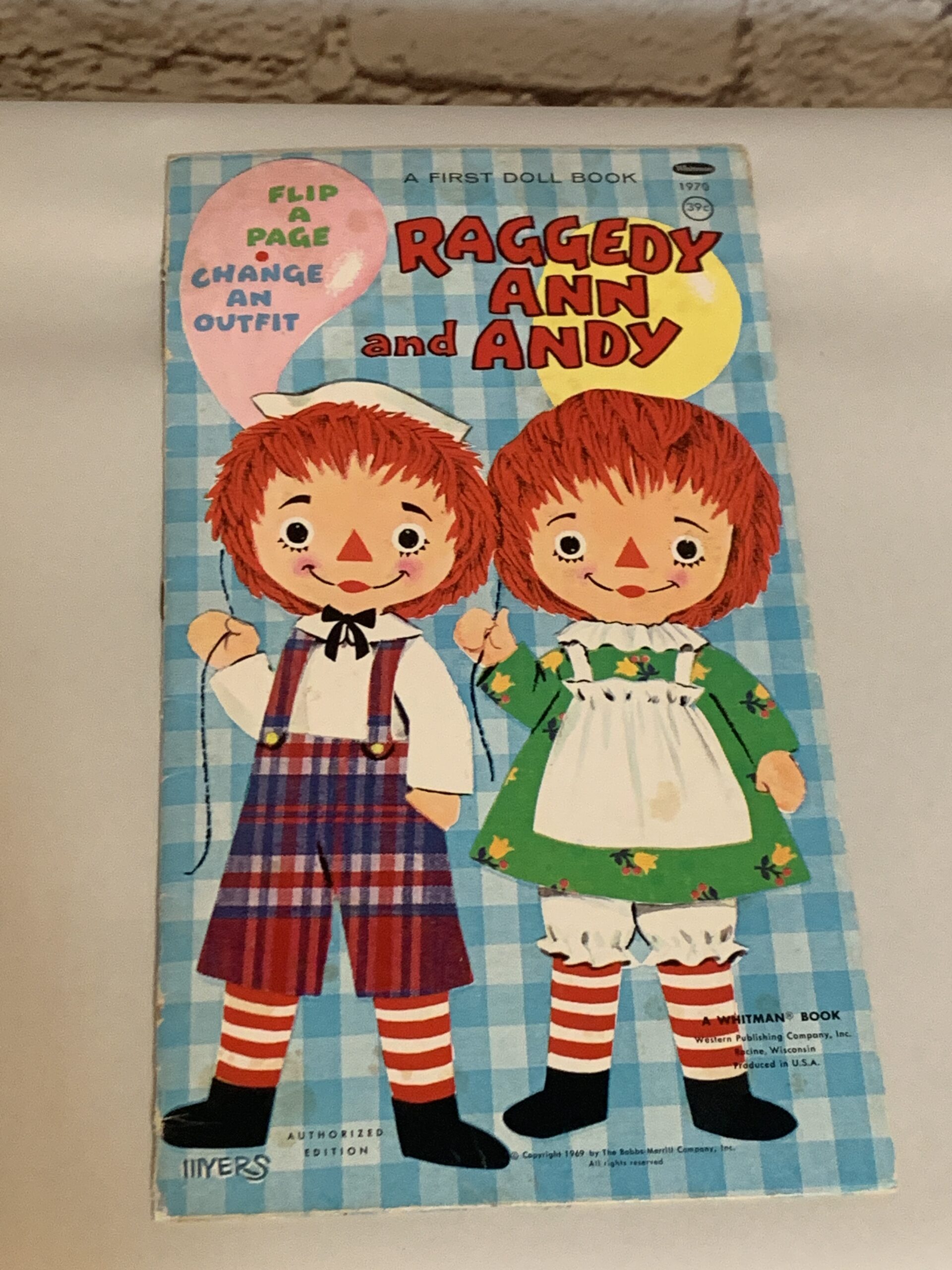Raggedy Ann and Andy - A First Doll Book 1970 33cm - Vintage Keepsakes