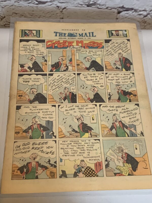 Laminated Ginger Meggs Cartoon - March 15 1941 (Supplement to The Mail ...