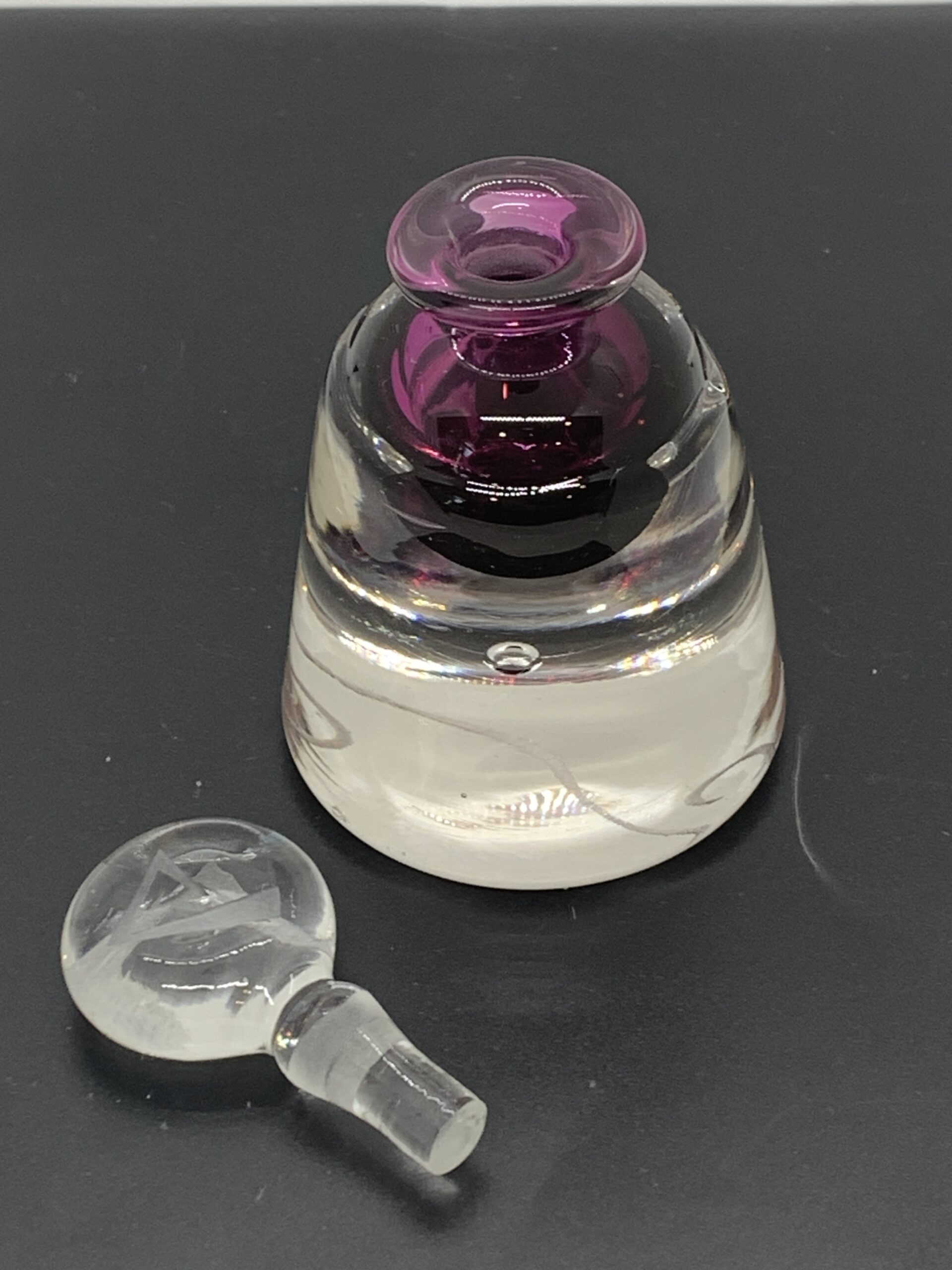 Cathie Jordan Australian Art Glass Perfume Bottle 12cm - Vintage Keepsakes