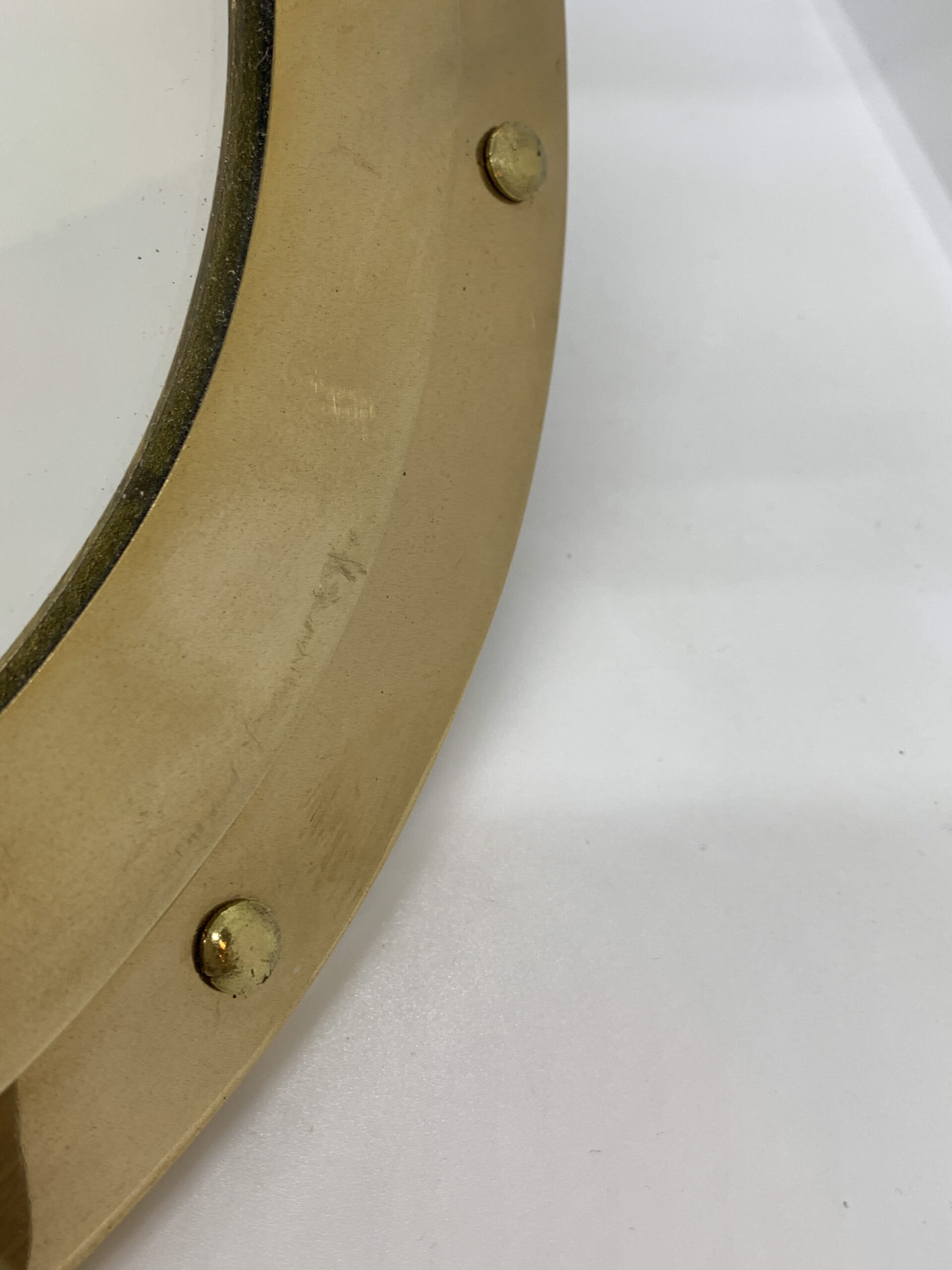 Round Port Hole Brass with Mirror 30cm - Vintage Keepsakes