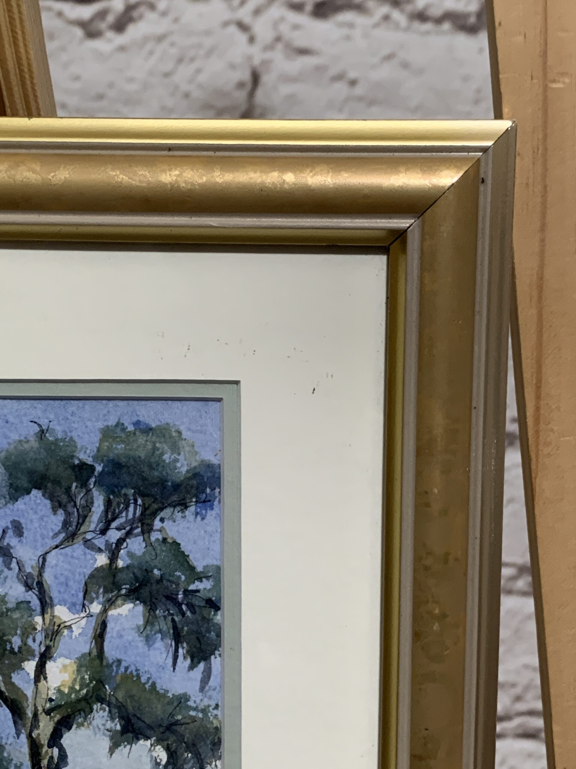 M Slattery Watercolor of a Tree 40x24cm - Vintage Keepsakes