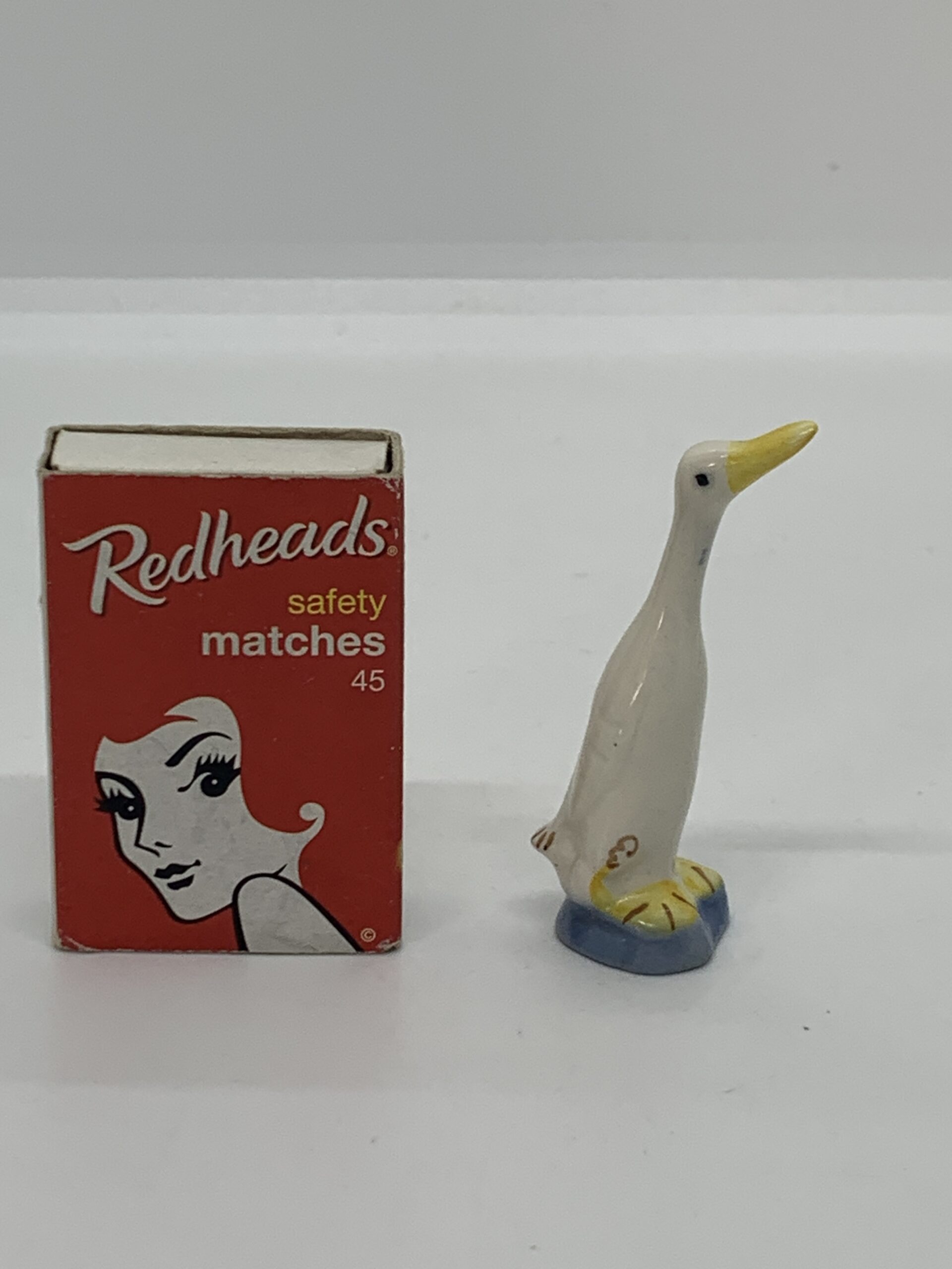 Vintage Wade Long Neck Duck Head Up (Uncommon) 6cm - Vintage Keepsakes