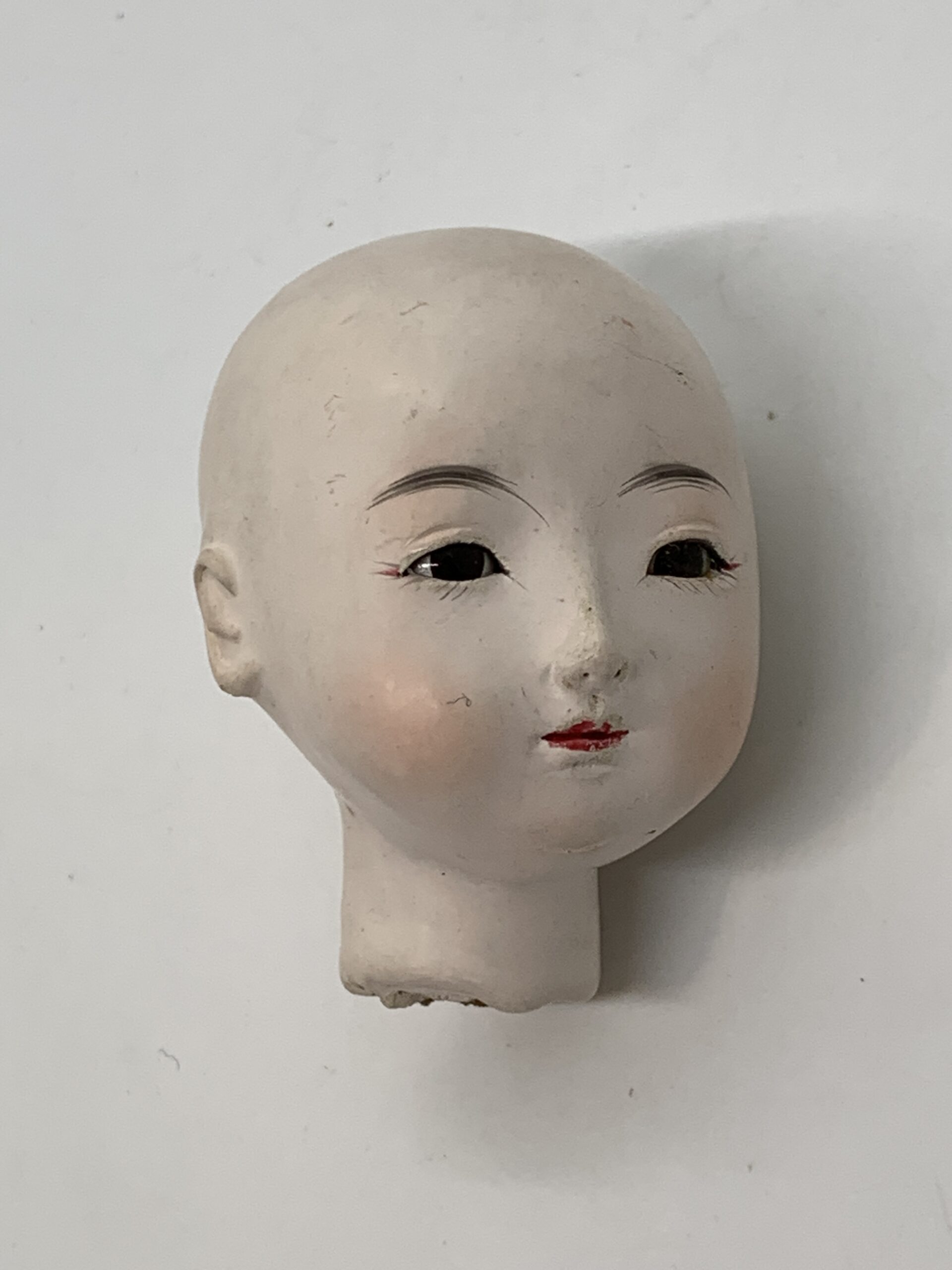Japanese Folk Art Oriental Girl Head 6cm AF - Vintage Keepsakes