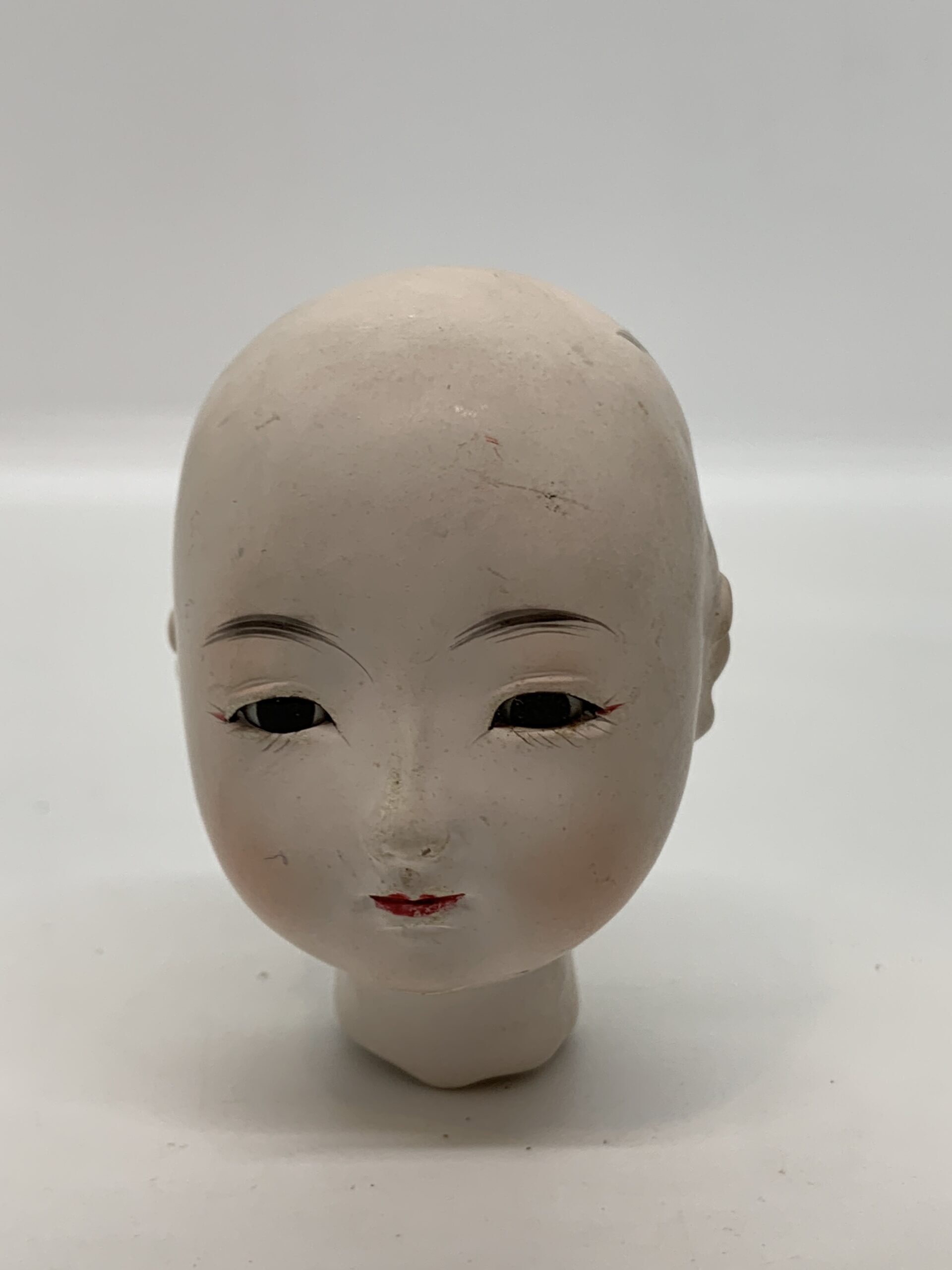 Japanese Folk Art Oriental Girl Head 6cm AF - Vintage Keepsakes