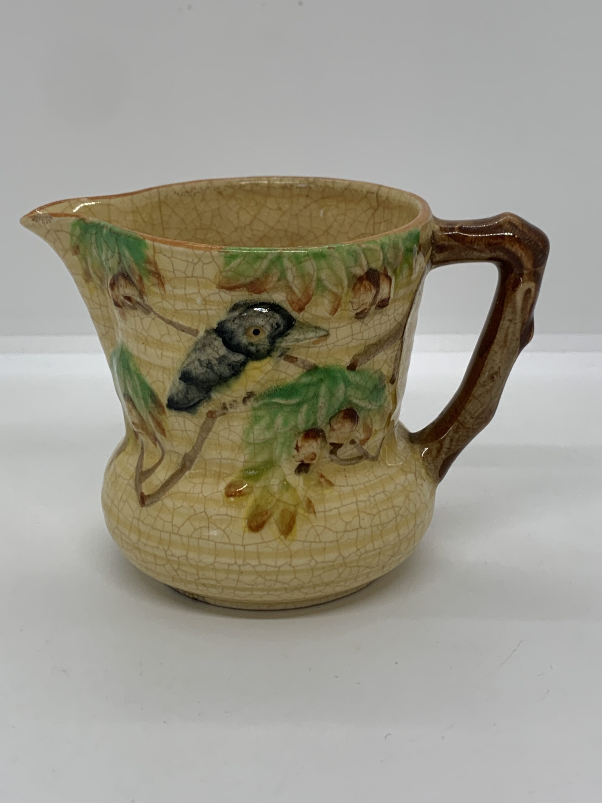 Small Jug with Blue Bird and Branch design 8cm AF - Vintage Keepsakes