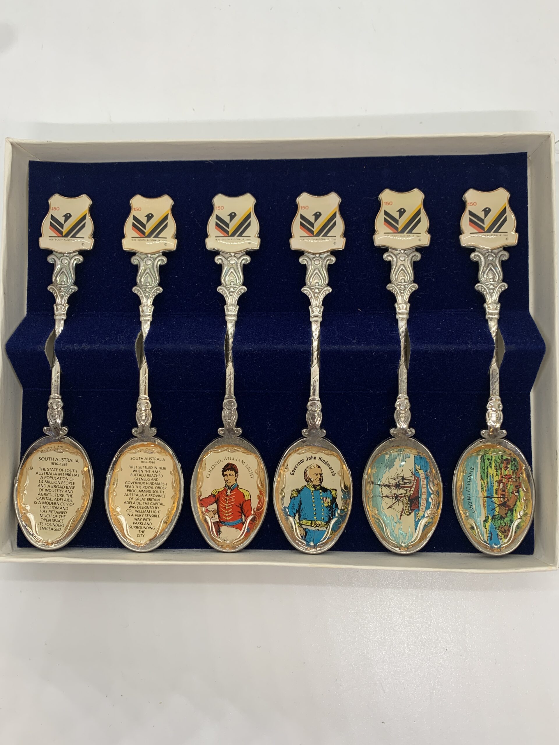 South Australia Bicentenary Commemorative Six Silver Plated Spoon Set ...