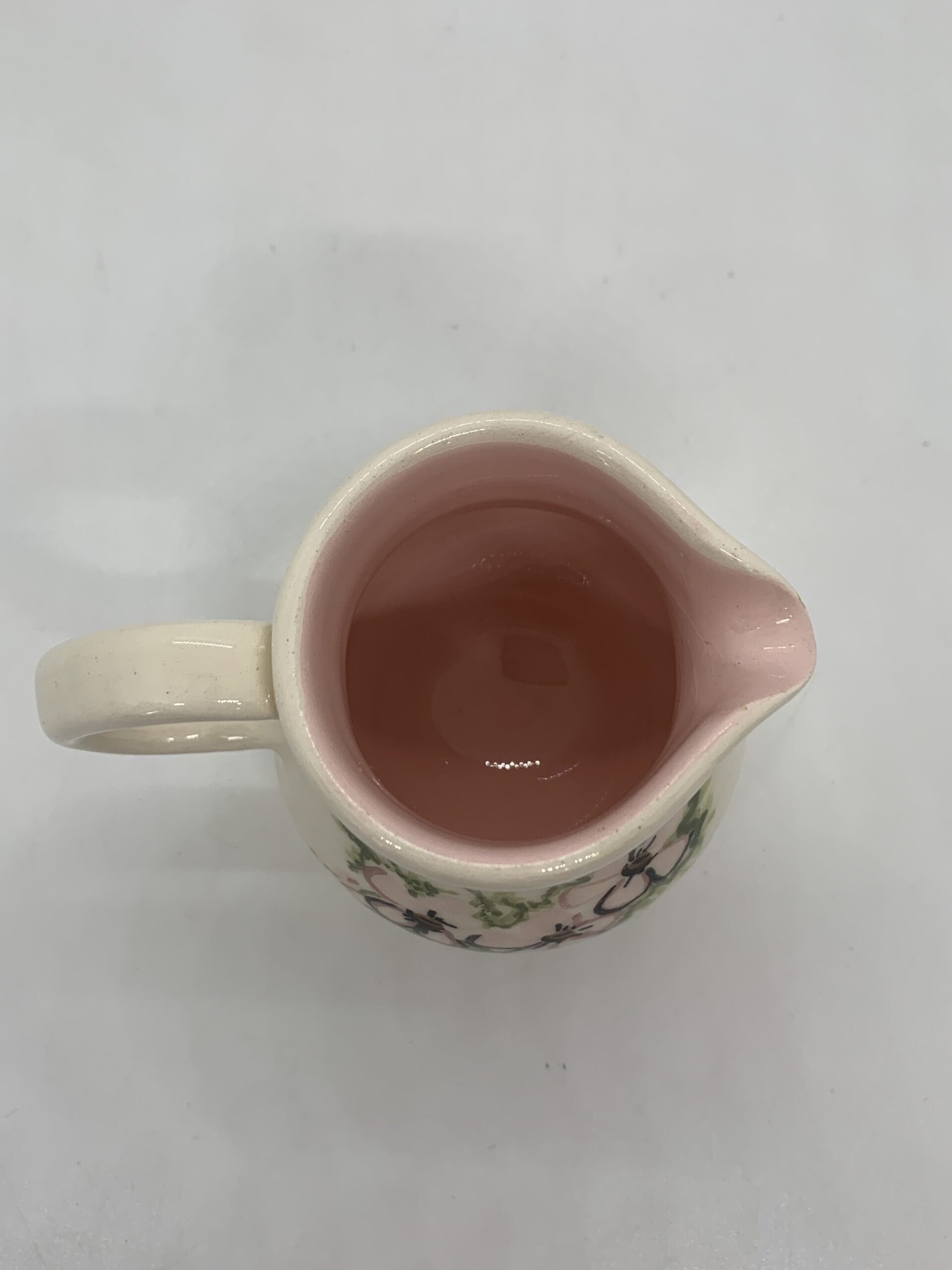 Dyson Pottery Jug with Floral Pattern and Pink Interior 8cm - Vintage ...