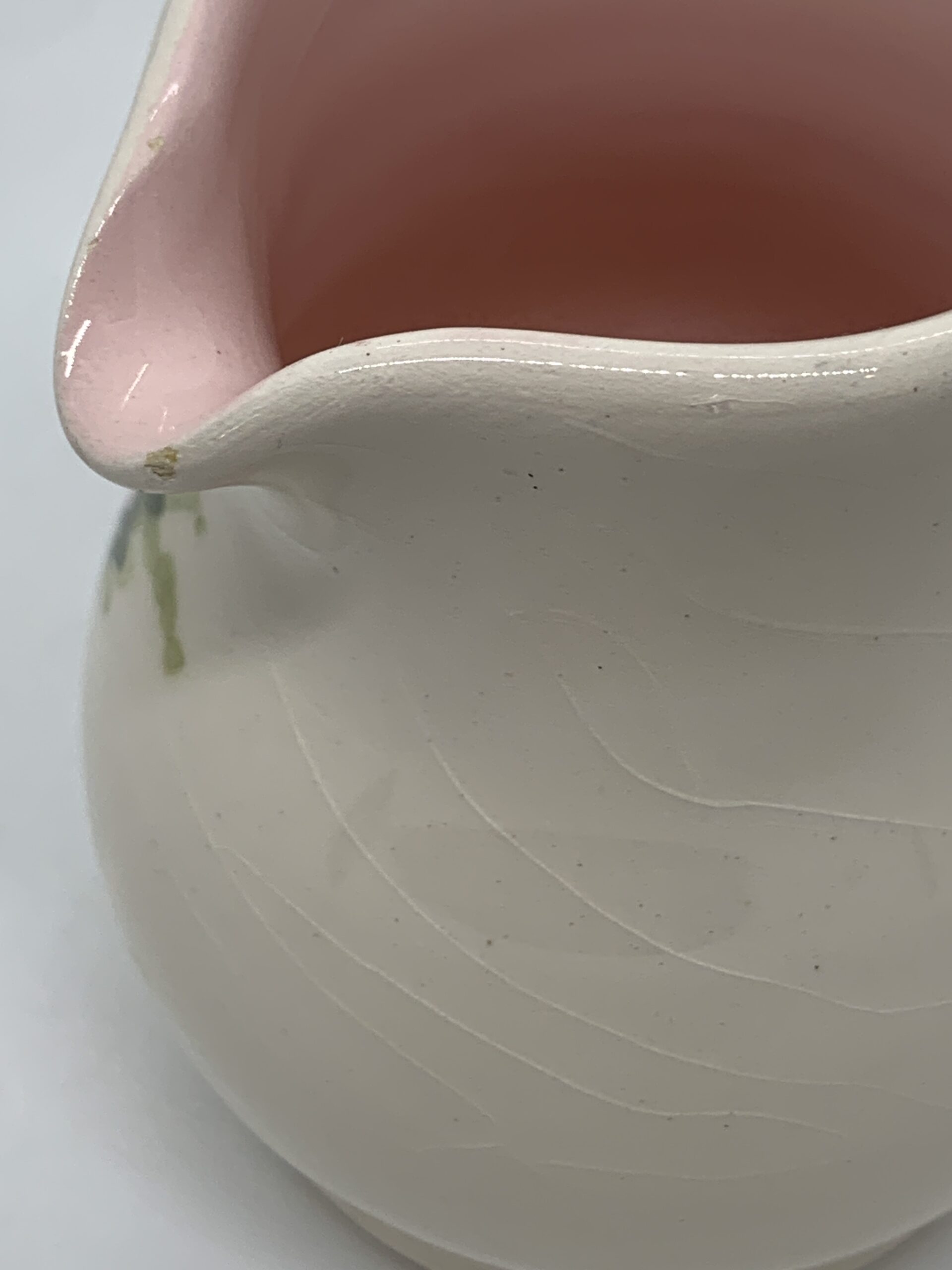 Dyson Pottery Jug with Floral Pattern and Pink Interior 8cm - Vintage ...