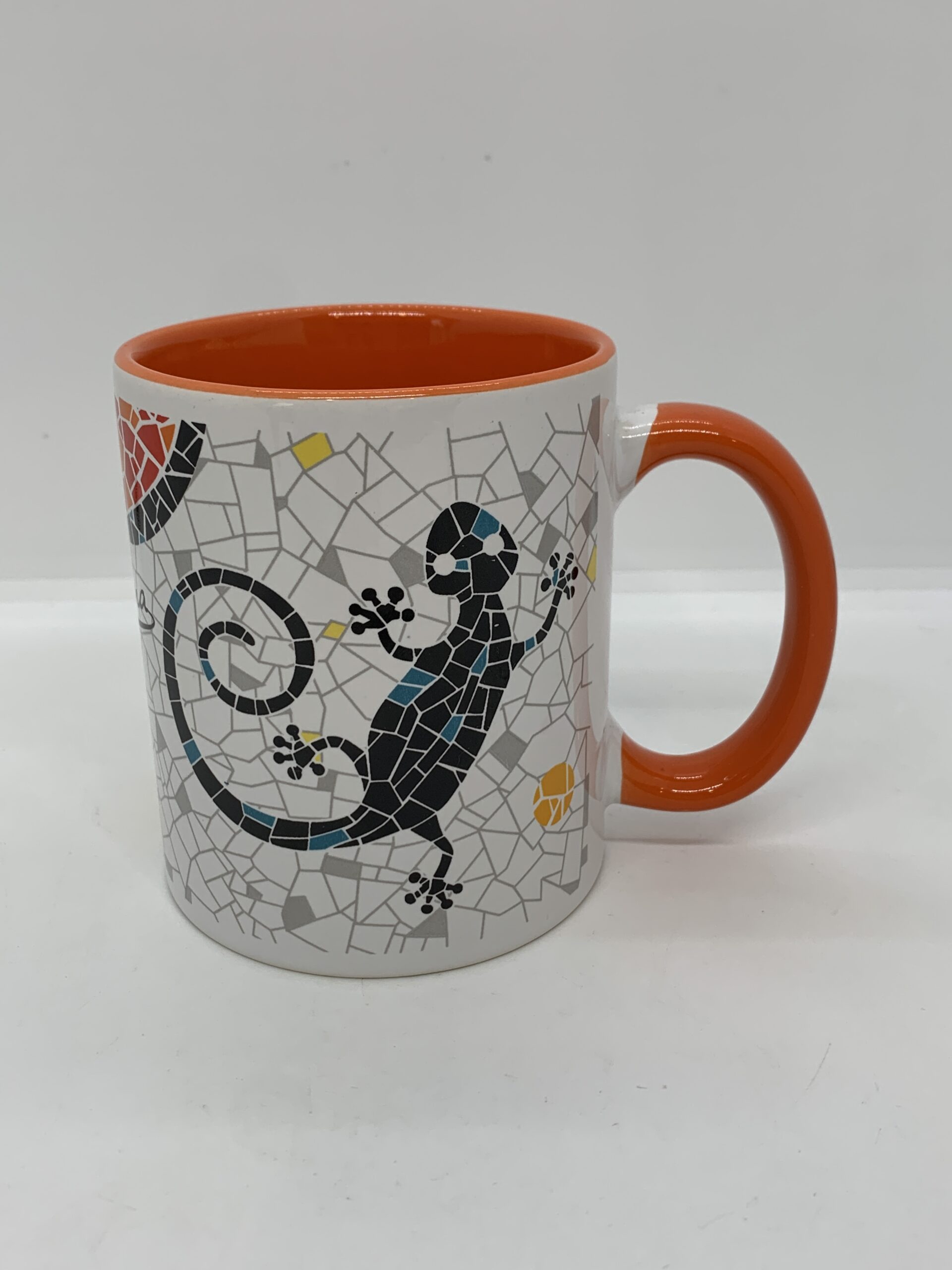 Gaudi Lizard Pattern Mug with Orange Inside - Vintage Keepsakes