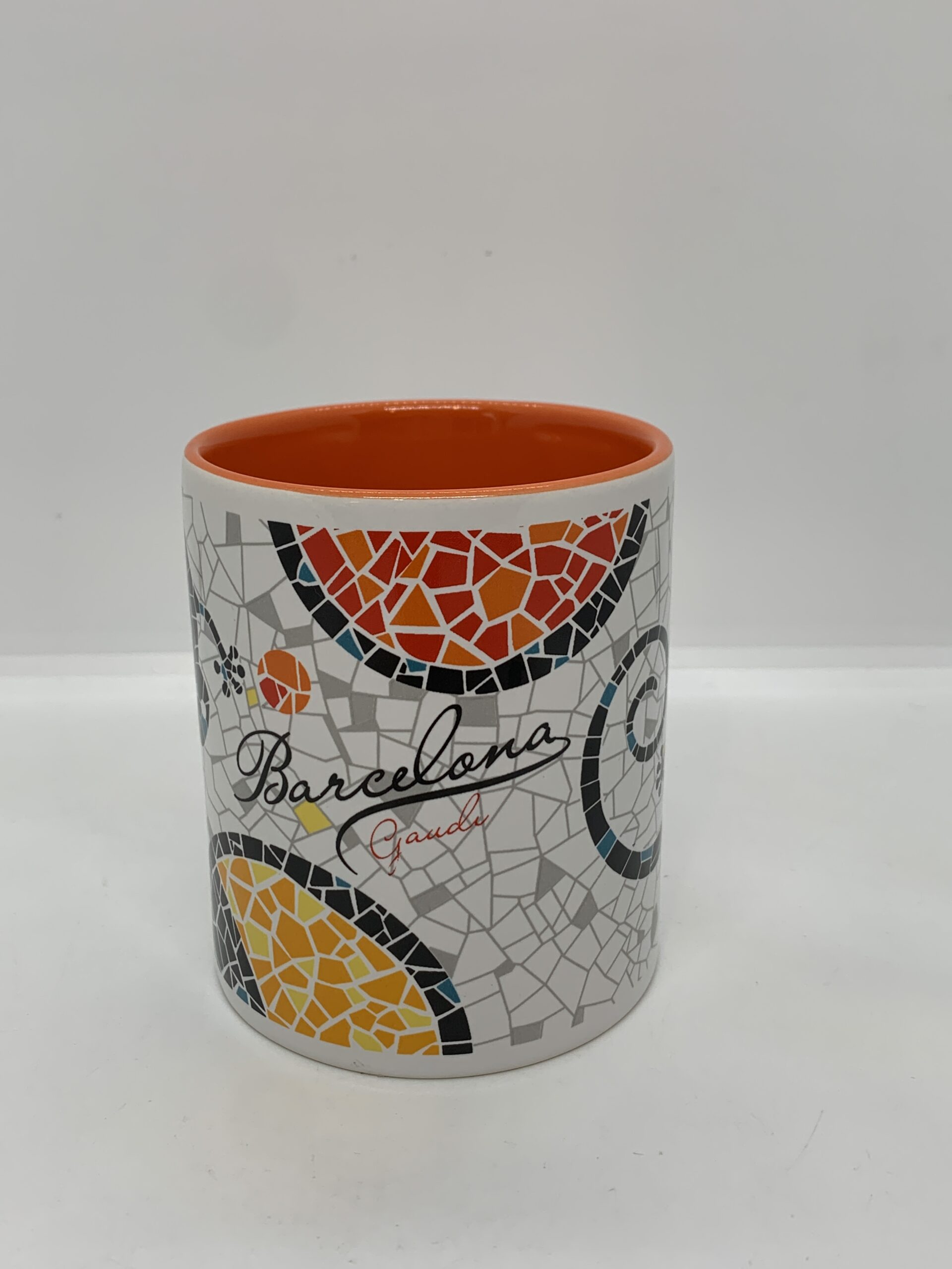 Gaudi Lizard Pattern Mug with Orange Inside - Vintage Keepsakes