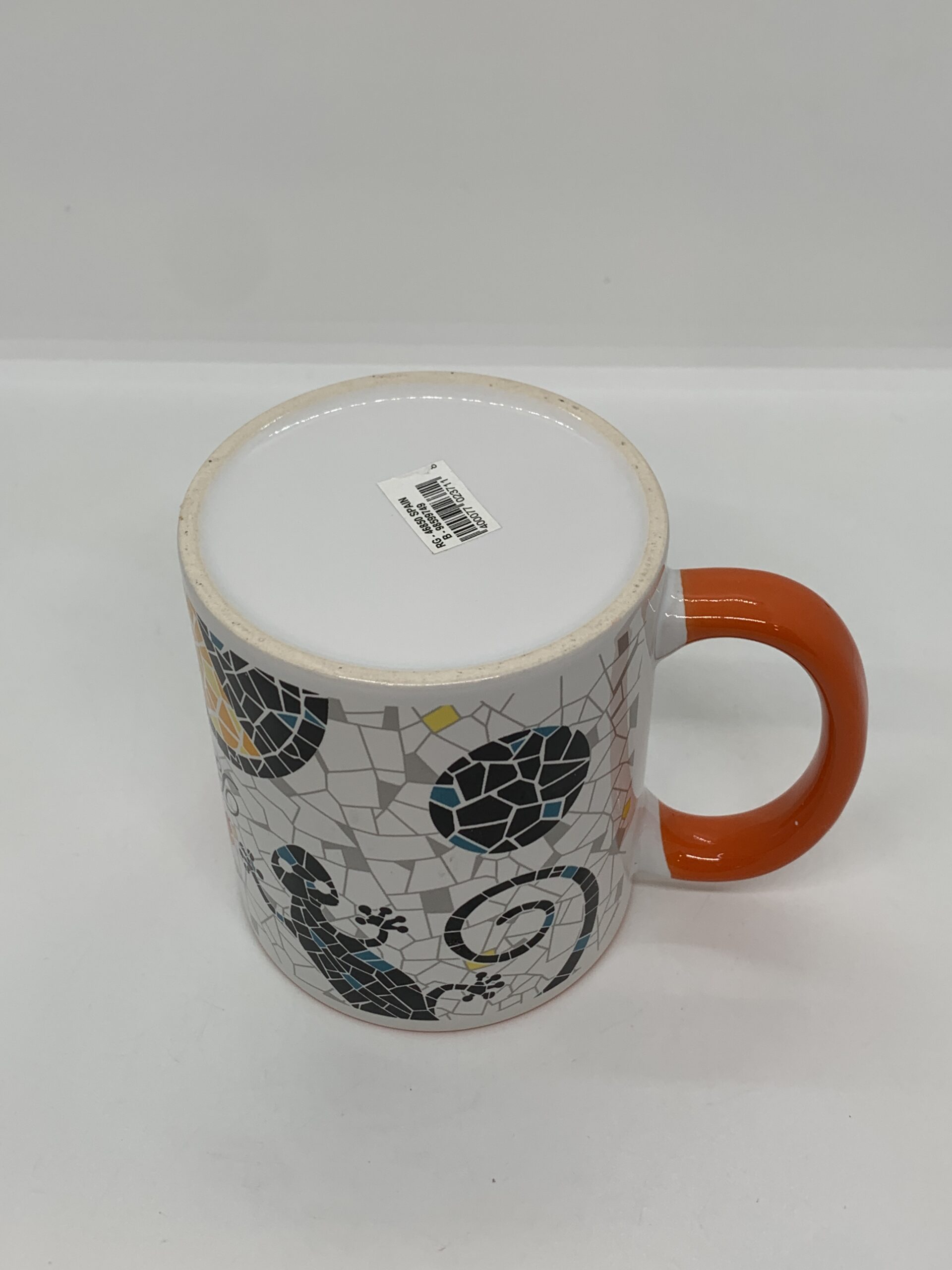 Gaudi Lizard Pattern Mug with Orange Inside - Vintage Keepsakes