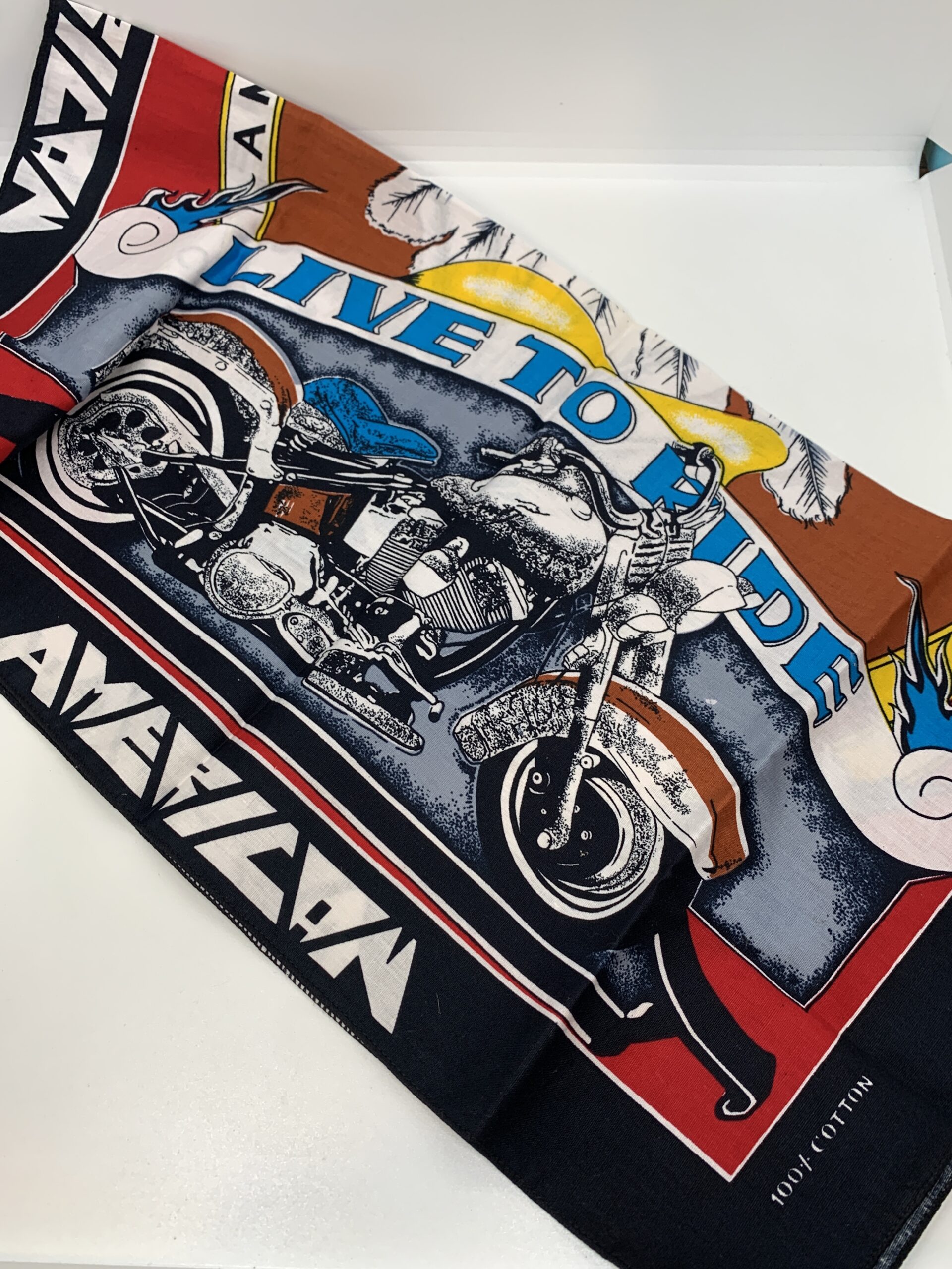 Bikers Bandana - Native American Chief with Headdress - Live to Ride ...