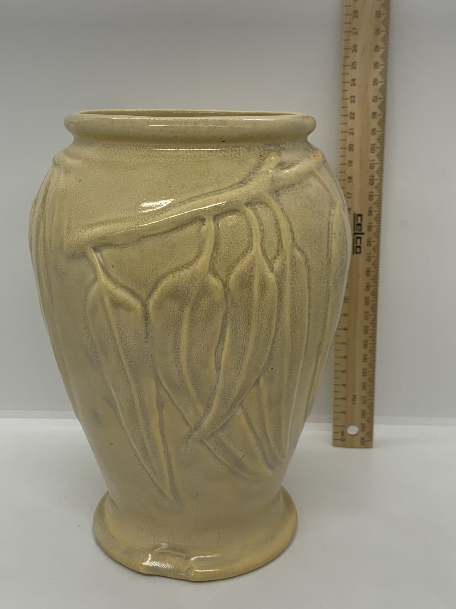 Melrose Ware Pottery Gumleaf Vase 23cm (unmarked) - Vintage Keepsakes
