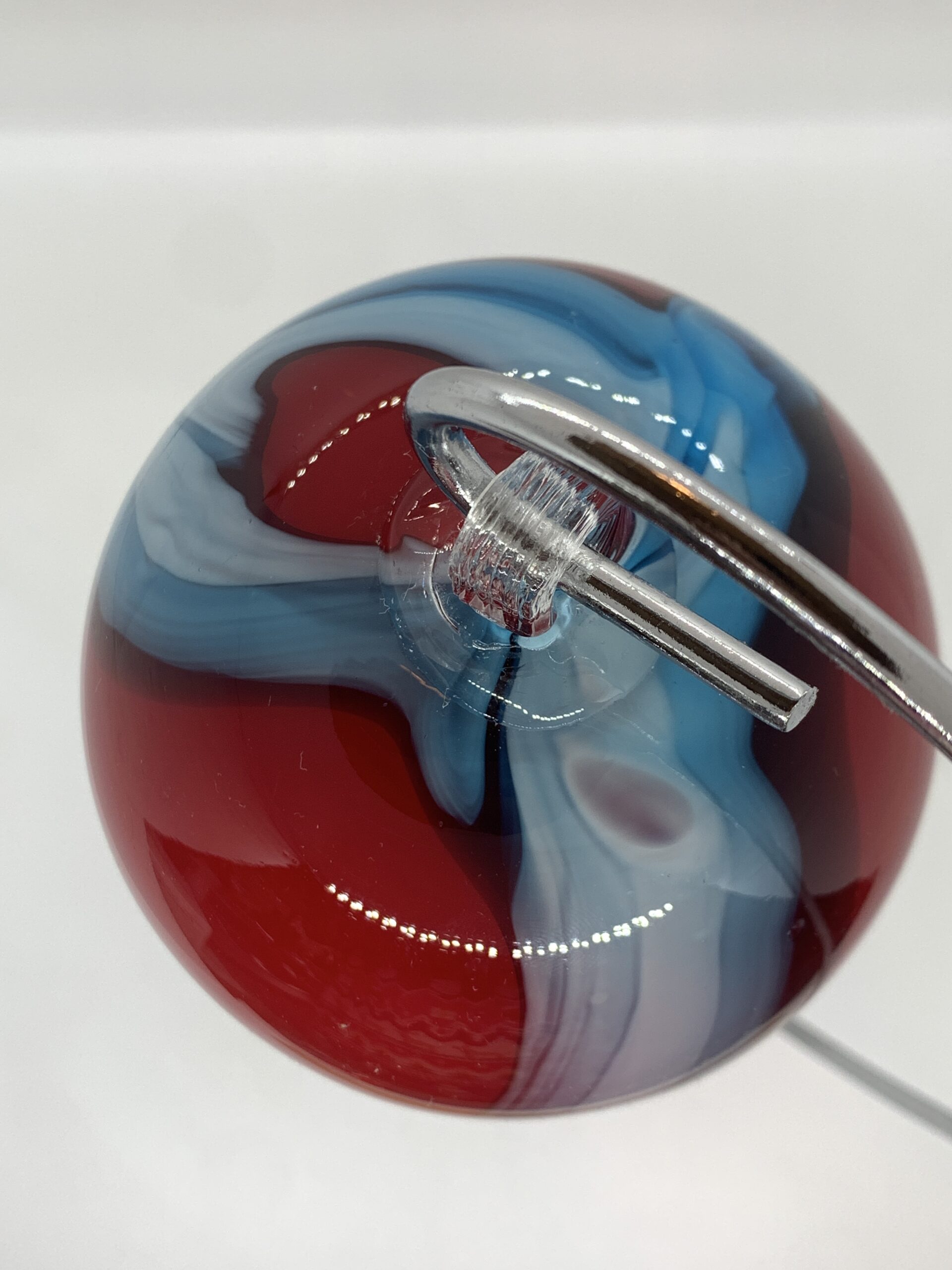 10cm Glass Bauble with Millefiori on Stand 38cm high - Vintage Keepsakes