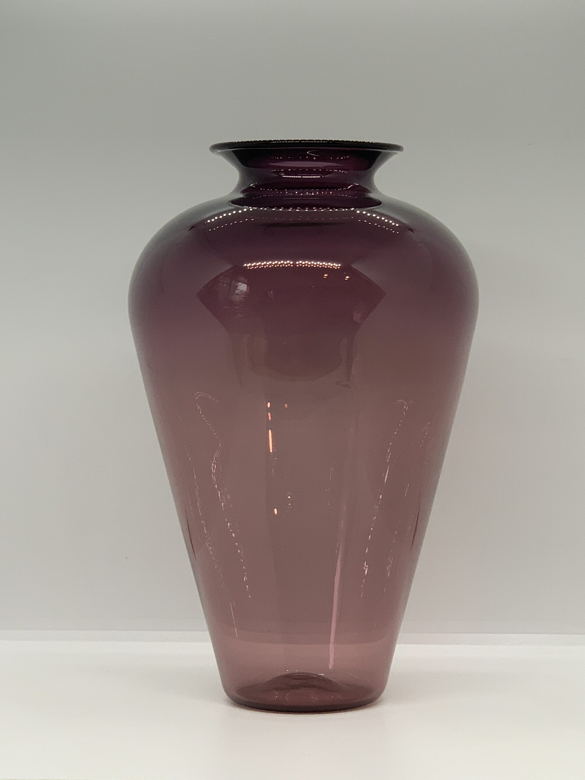 Michael Hook Purple Art Glass Vase 25cm (signed) - Vintage Keepsakes