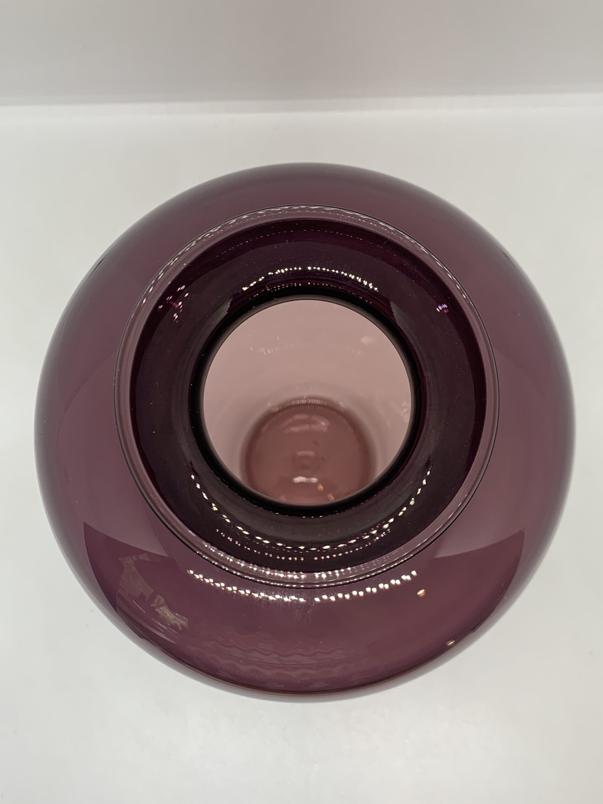 Michael Hook Purple Art Glass Vase 25cm (signed) - Vintage Keepsakes