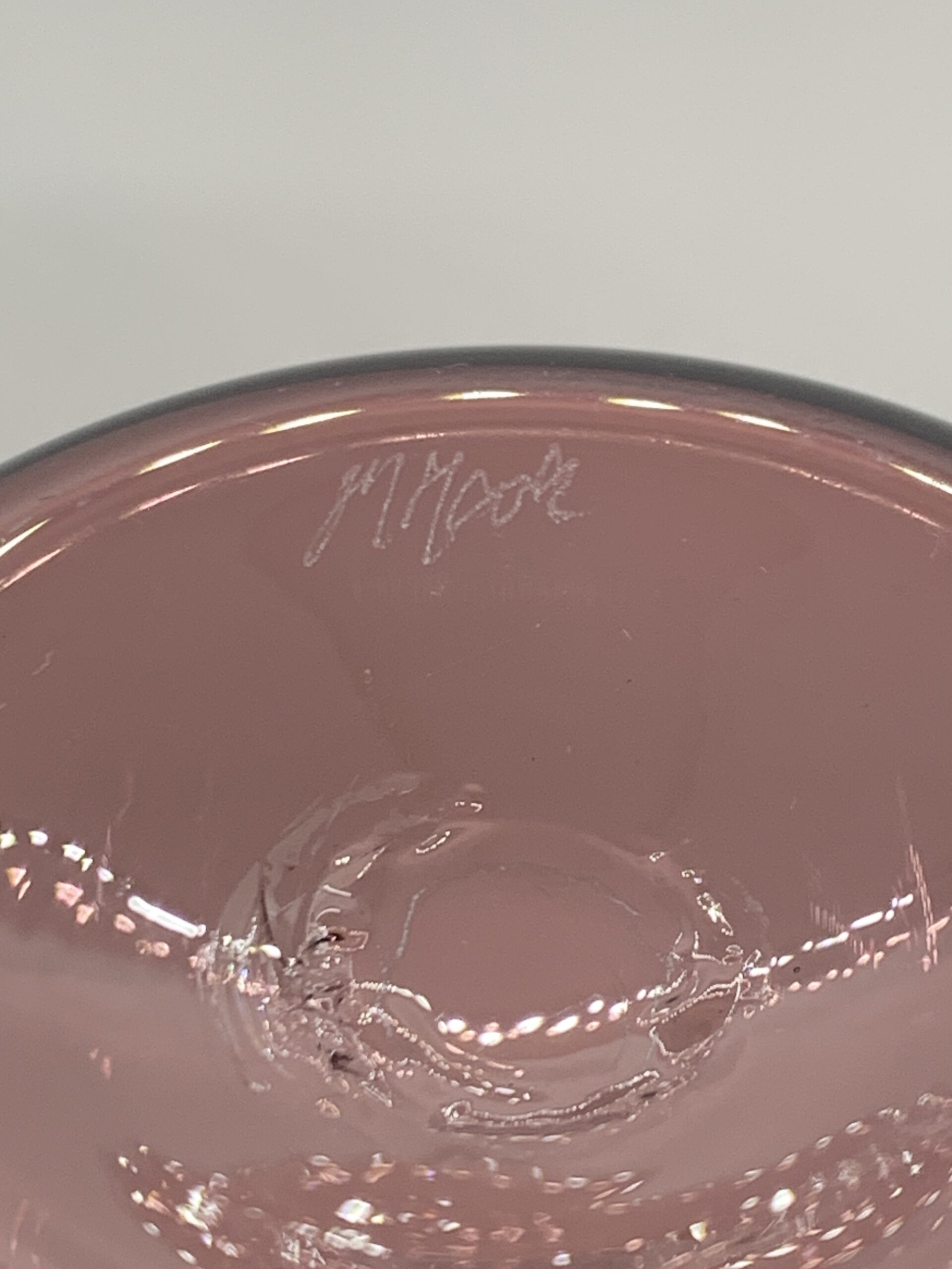 Michael Hook Purple Art Glass Vase 25cm (signed) - Vintage Keepsakes