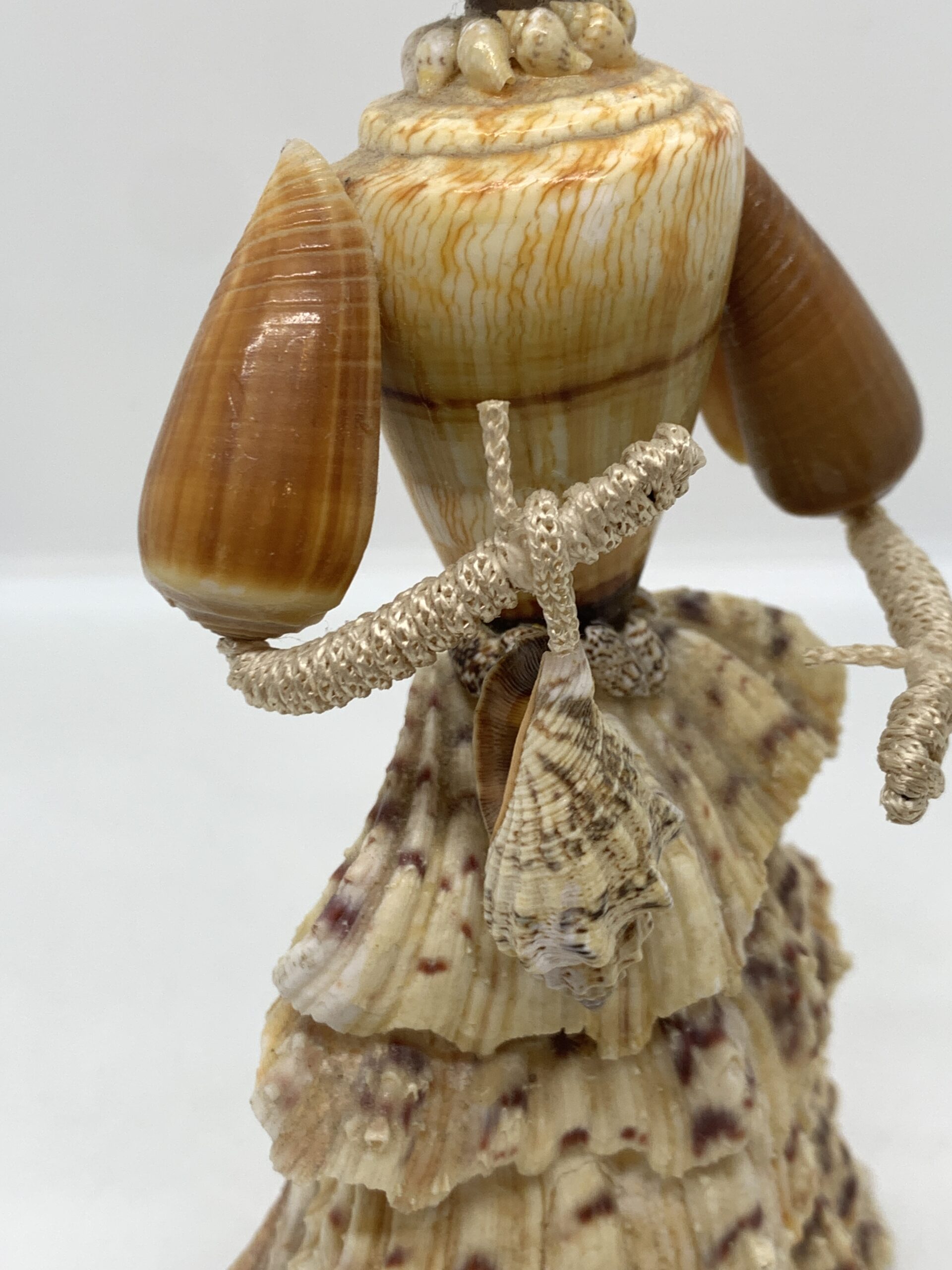 Vintage Folk Art Sea Shell Hand Made Lady Figurine 23cm - Vintage Keepsakes