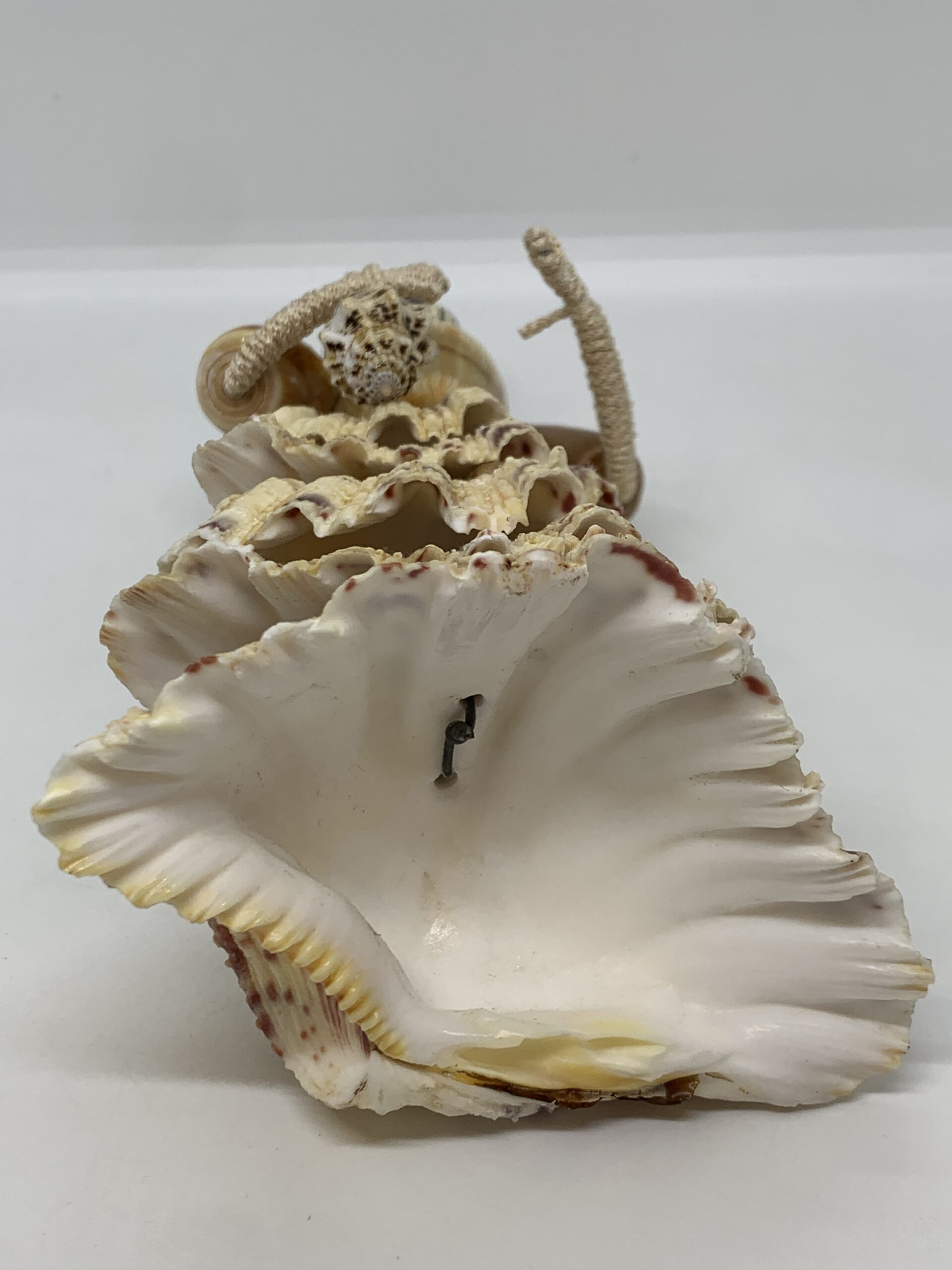 Vintage Folk Art Sea Shell Hand Made Lady Figurine 23cm - Vintage Keepsakes