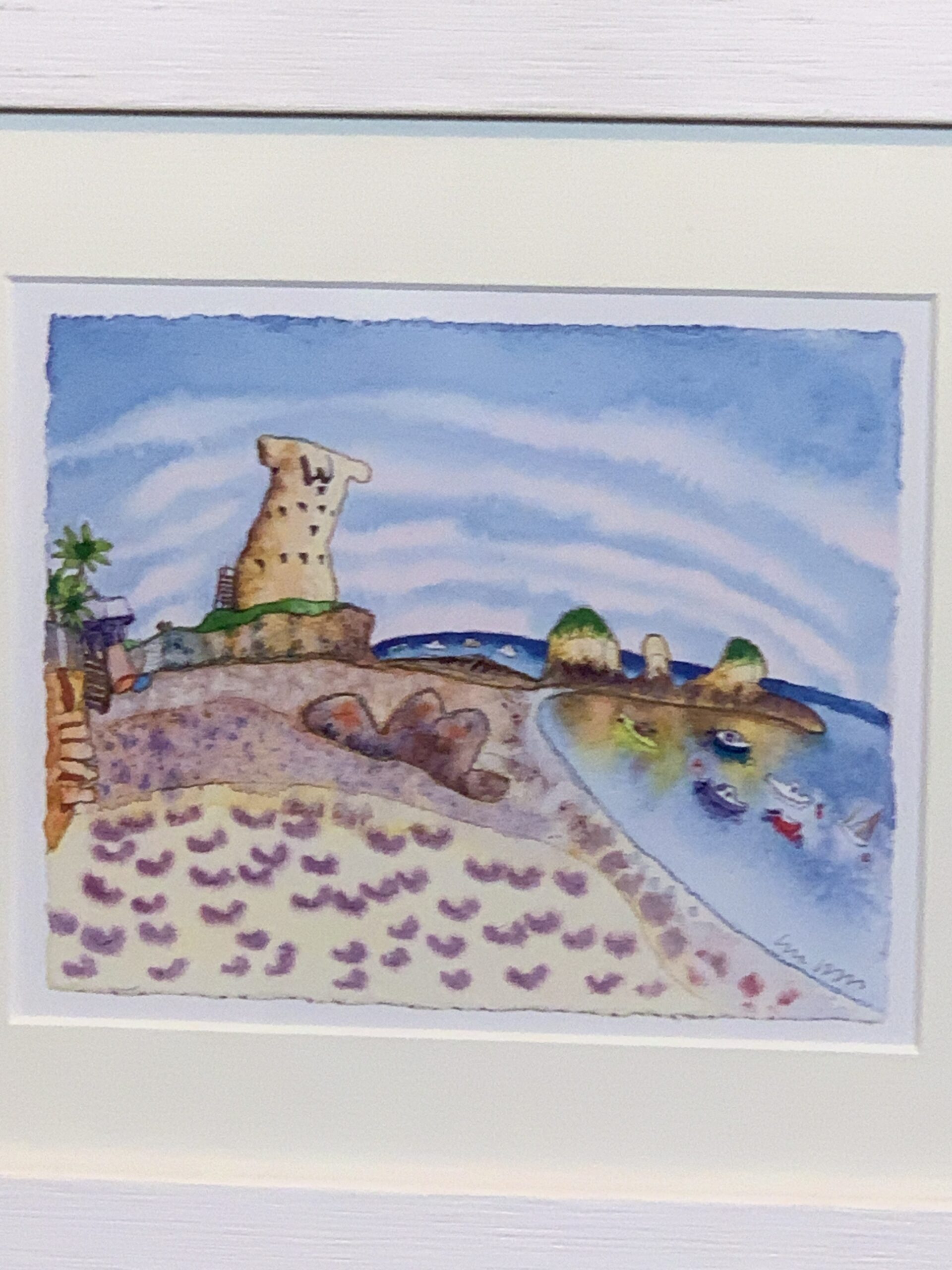 Le Hocq Tower Beach Scene Print by Ian Rolls 31cm x 26cm - Vintage ...