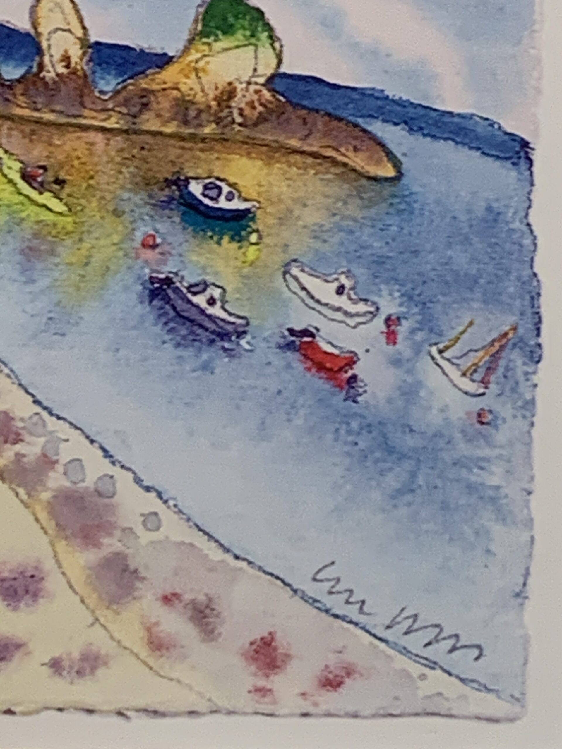 Le Hocq Tower Beach Scene Print by Ian Rolls 31cm x 26cm - Vintage ...