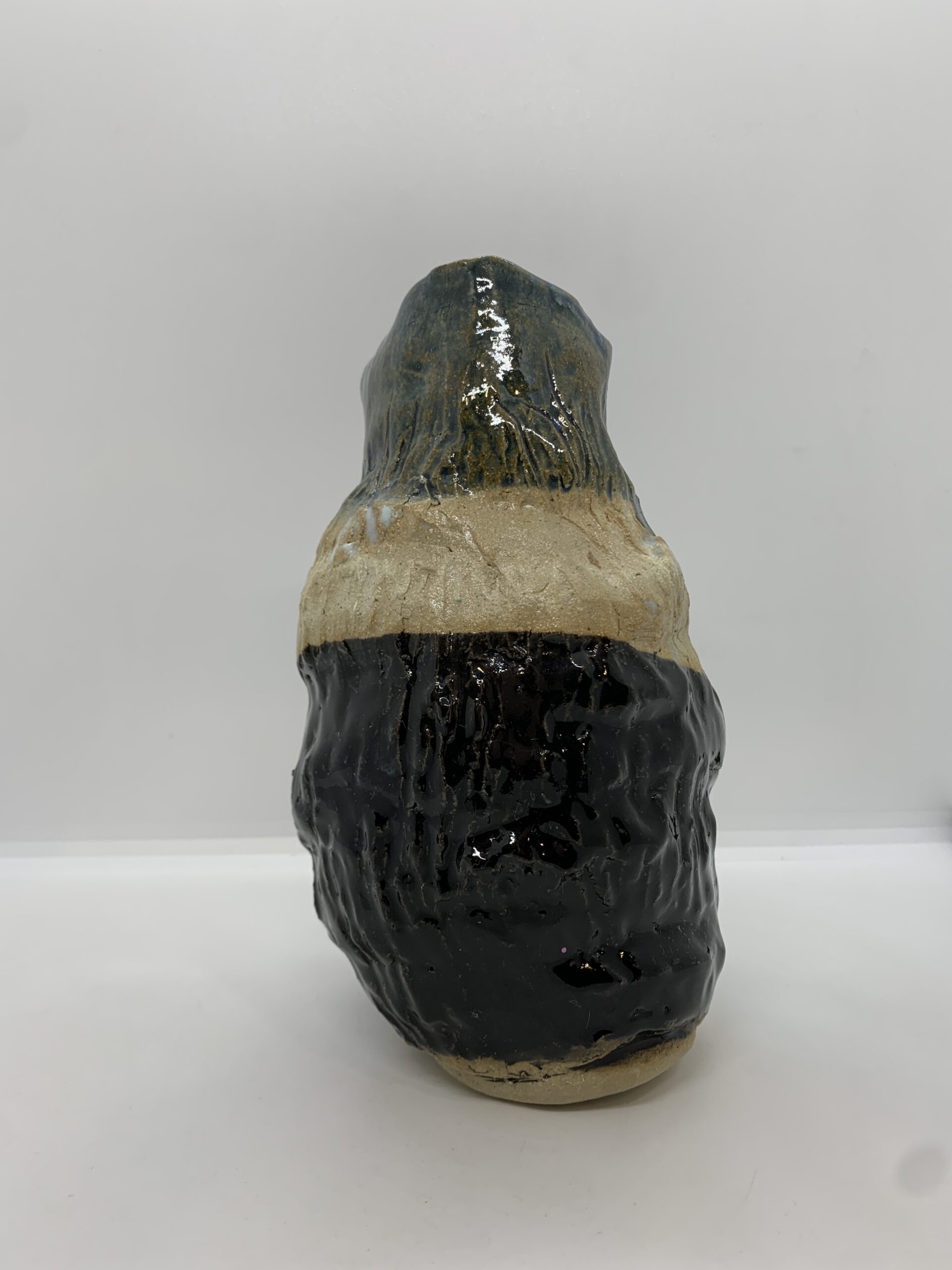 Rustic Incised Pattern Pottery Vase 18cm - Vintage Keepsakes