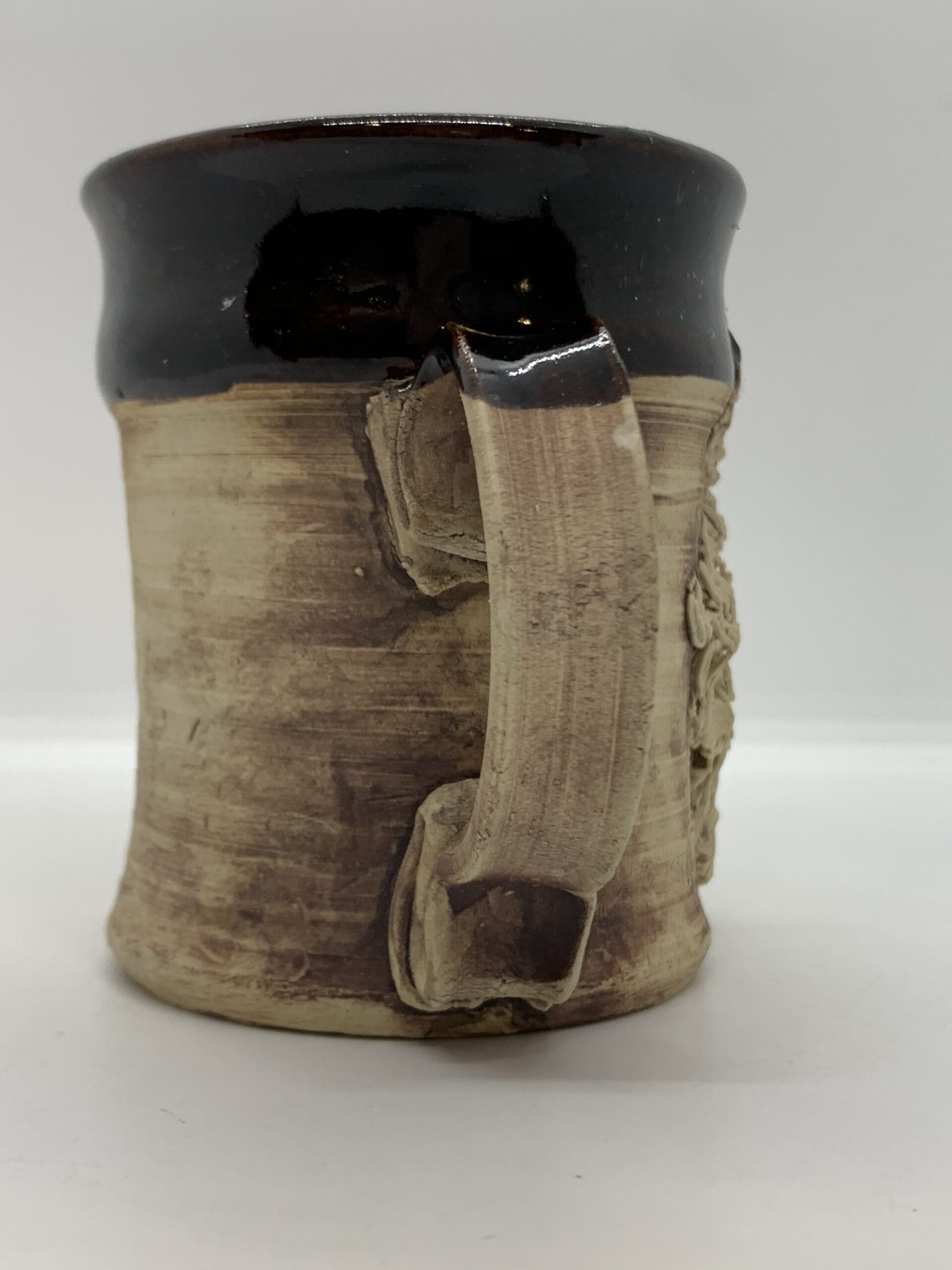 Pottery with Devil Faced Design Mug (incised mark to bottom) 10cm ...
