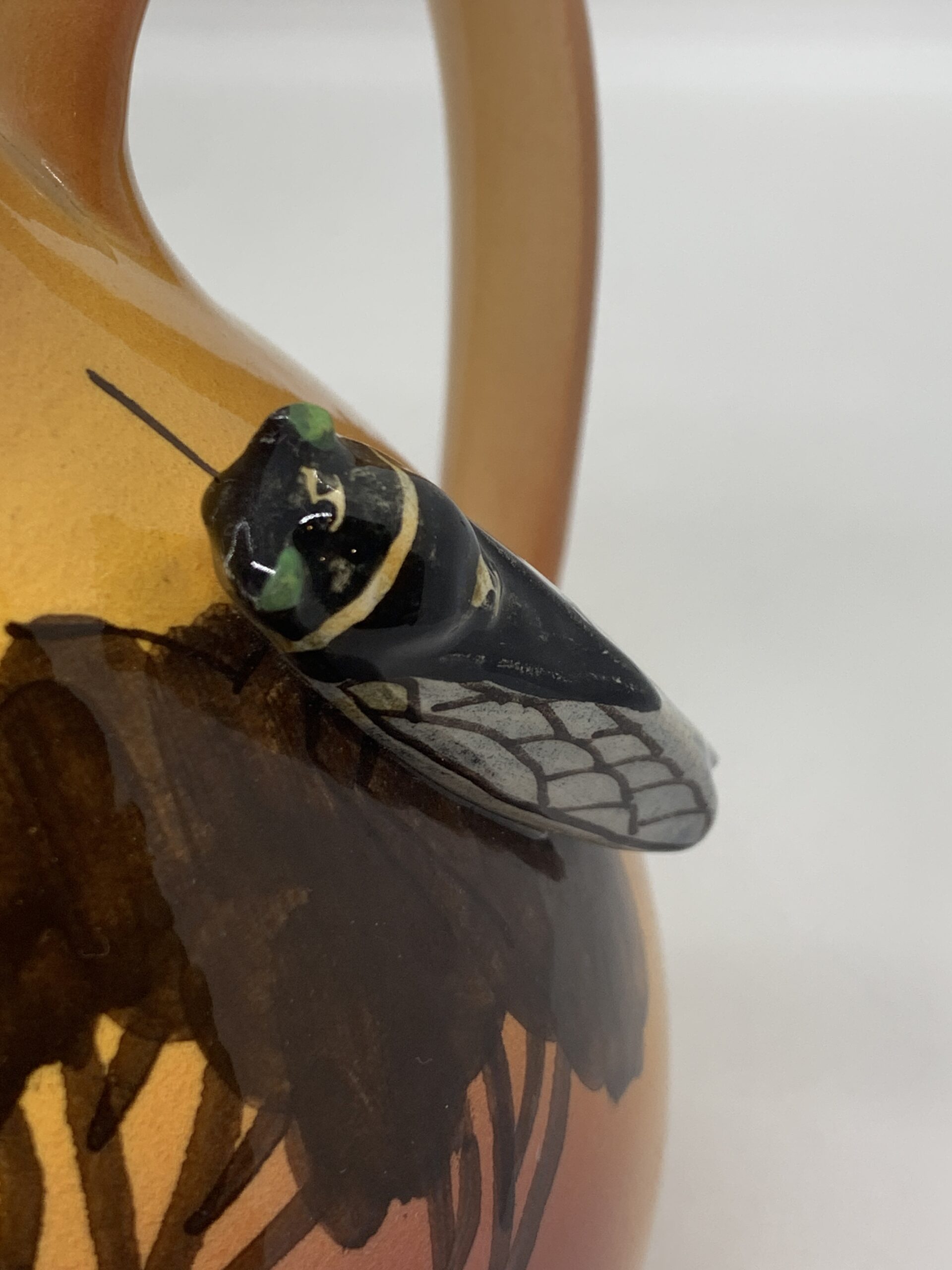 Vintage Sicard Cicada Pottery Jug or Pitcher 16cm - Vintage Keepsakes
