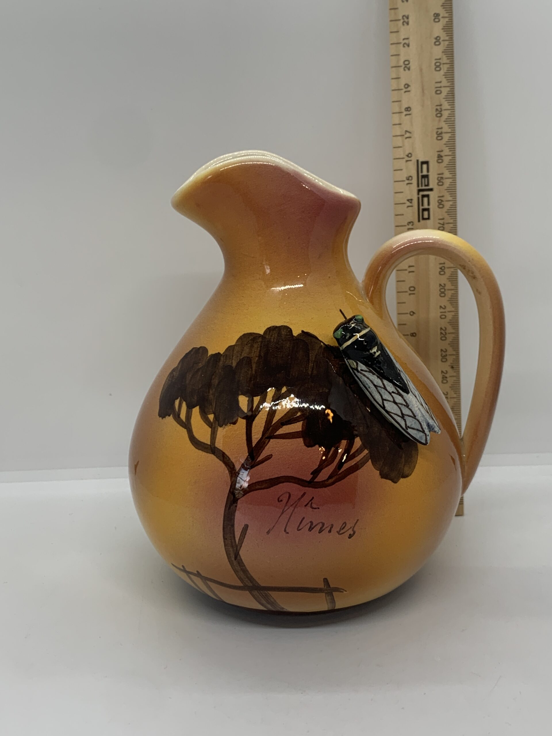 Vintage Sicard Cicada Pottery Jug or Pitcher 16cm - Vintage Keepsakes
