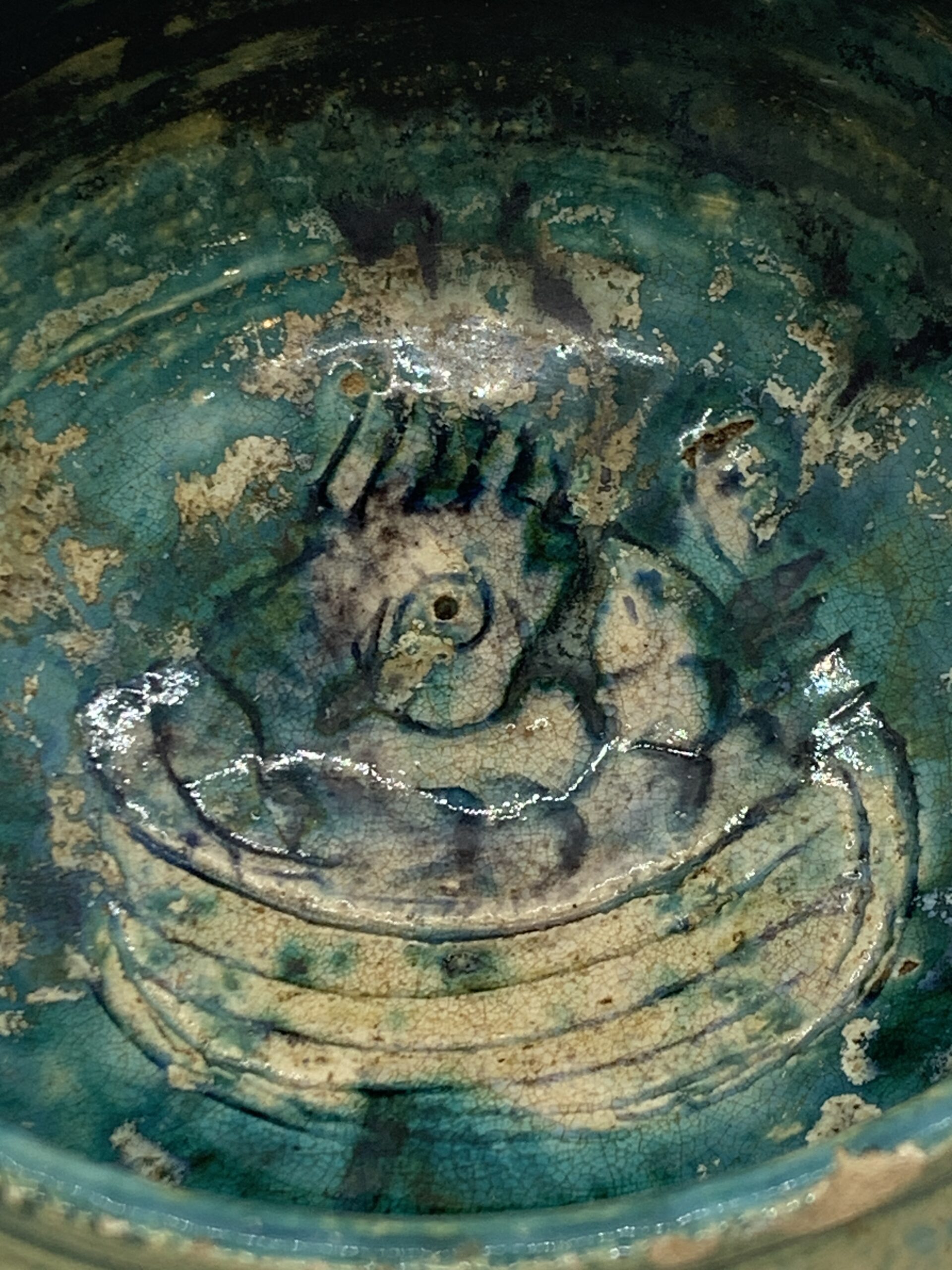 Robert Langley Pottery Bowl with Boy in Boat Pattern to Inside 12cm ...