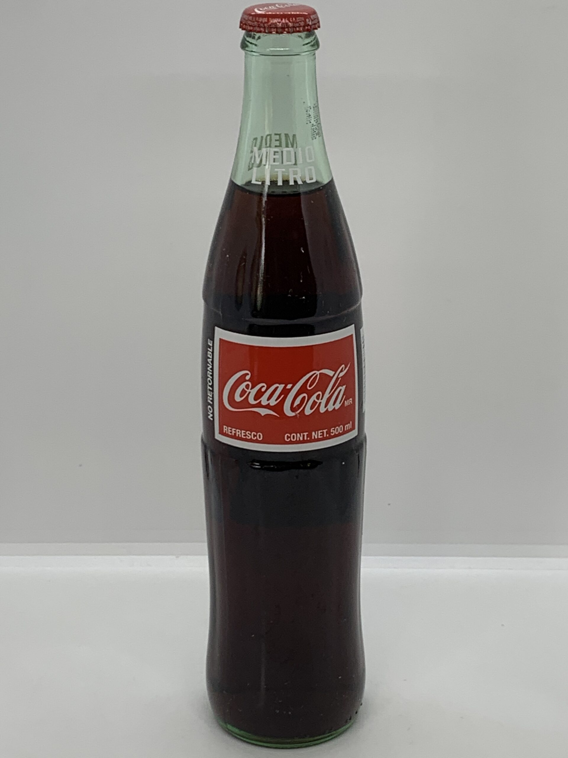 Coca Cola Medio Litro Bottle Full 29cm - Vintage Keepsakes