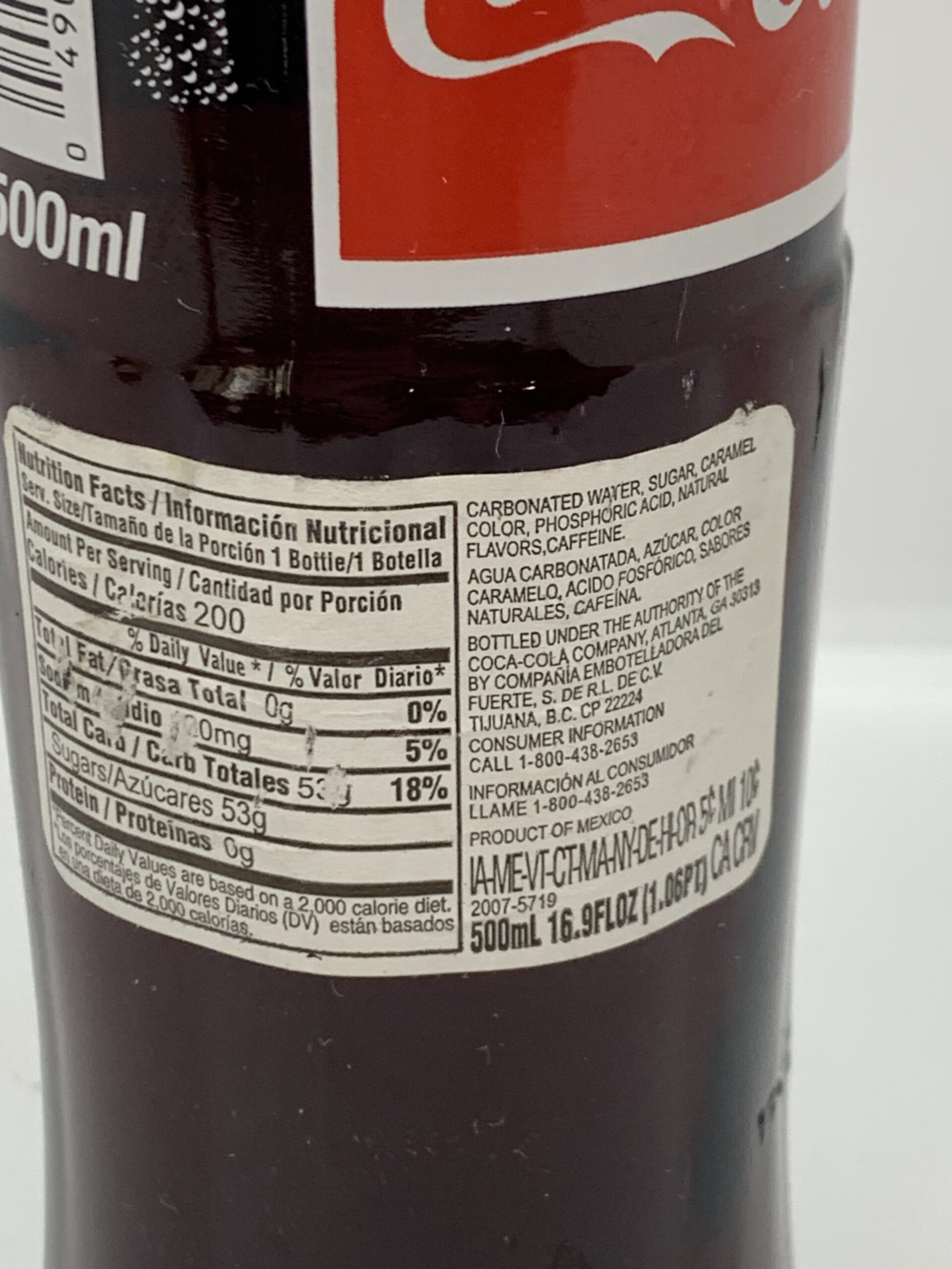 Coca Cola Medio Litro Bottle Full 29cm - Vintage Keepsakes