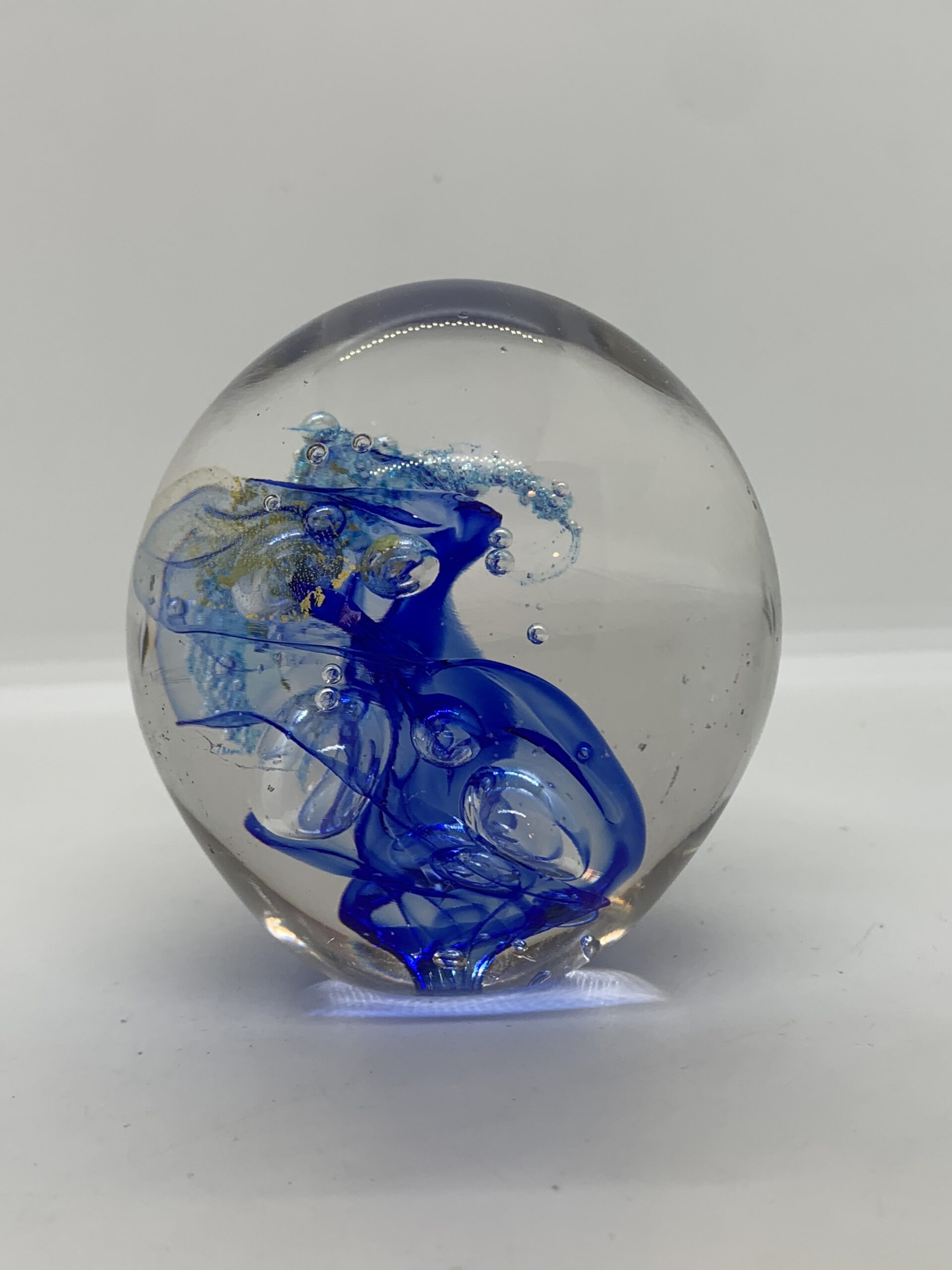 Blue Abstract Swirl Paperweight 7.5cm - Vintage Keepsakes